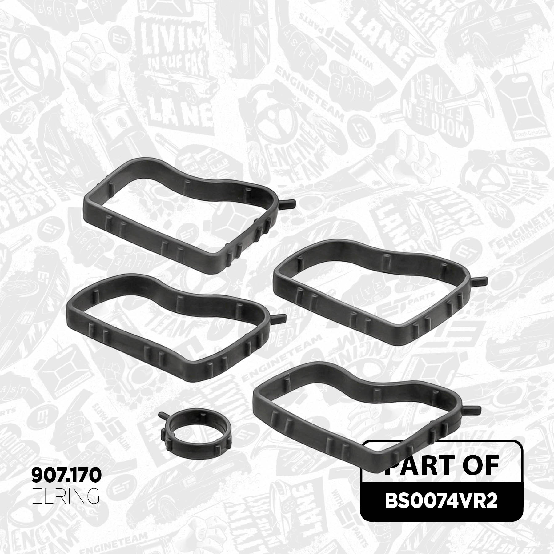 Cylinder head hood seal, air compressor - BS0074VR2 ET ENGINETEAM ...