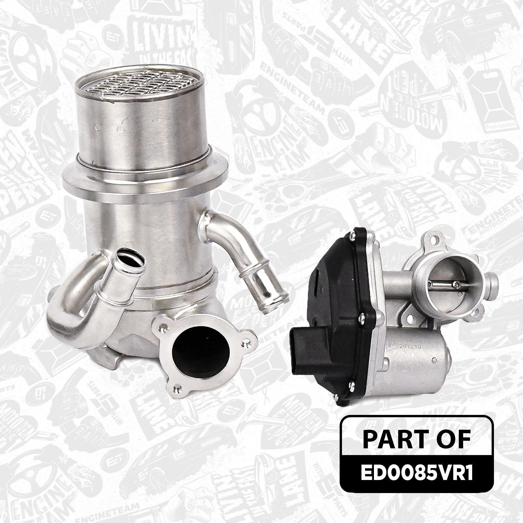Cooler, exhaust gas recirculation + EGR valve - ED0085VR1 ET ENGINETEAM ...