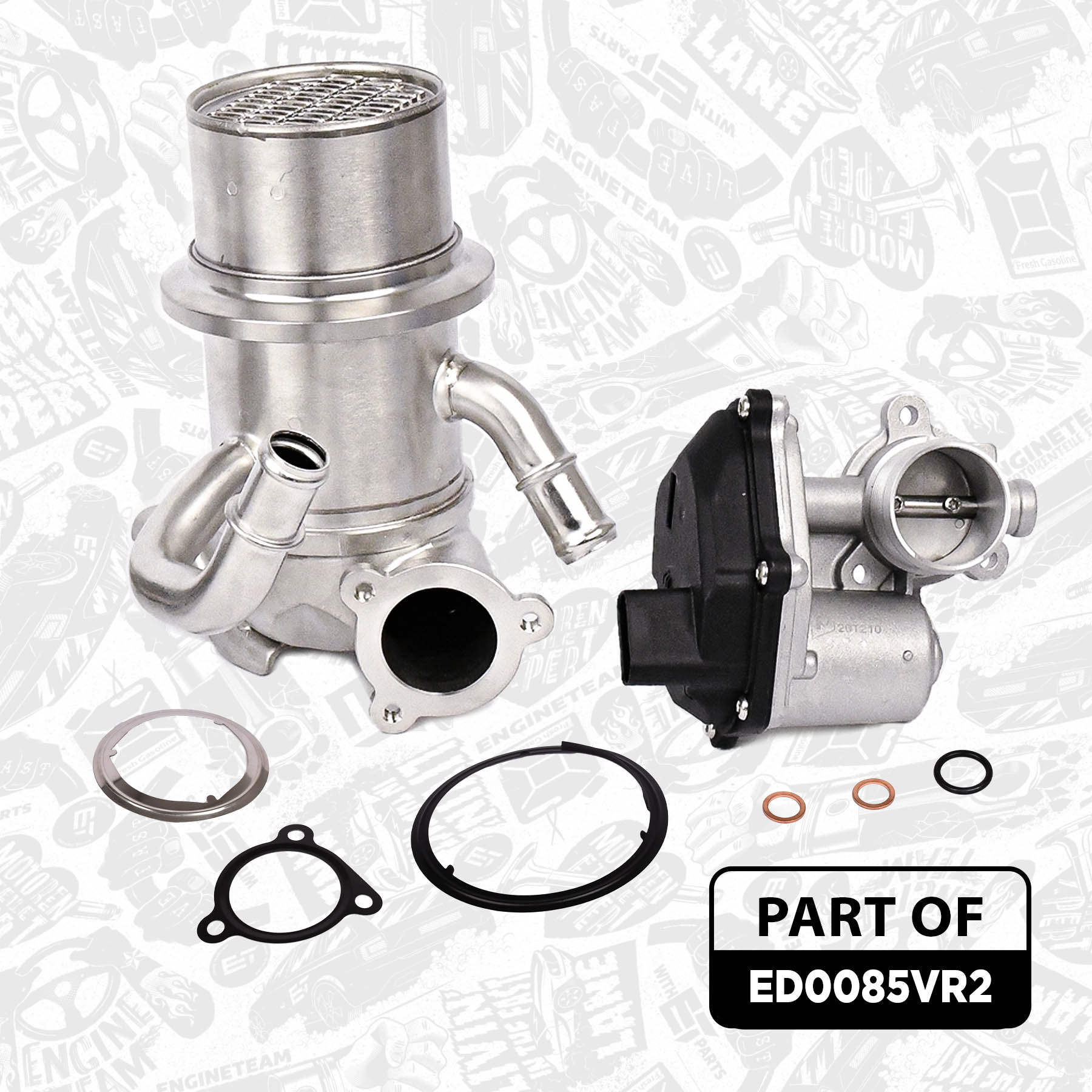Cooler, exhaust gas recirculation + EGR valve - ED0085VR2 ET ENGINETEAM ...