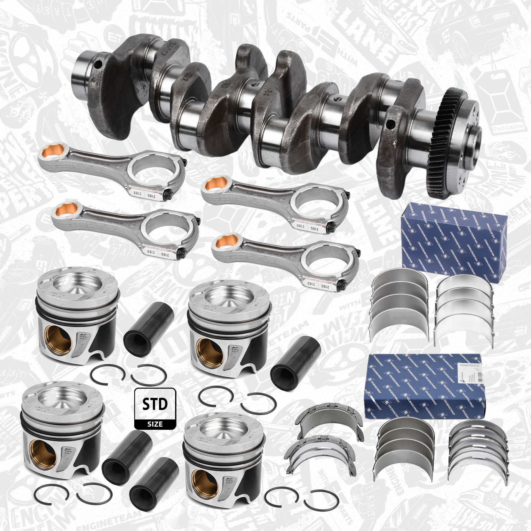 Crankshaft kit - HK0194VR3 ET ENGINETEAM - A6510302501, 6510302501 ...