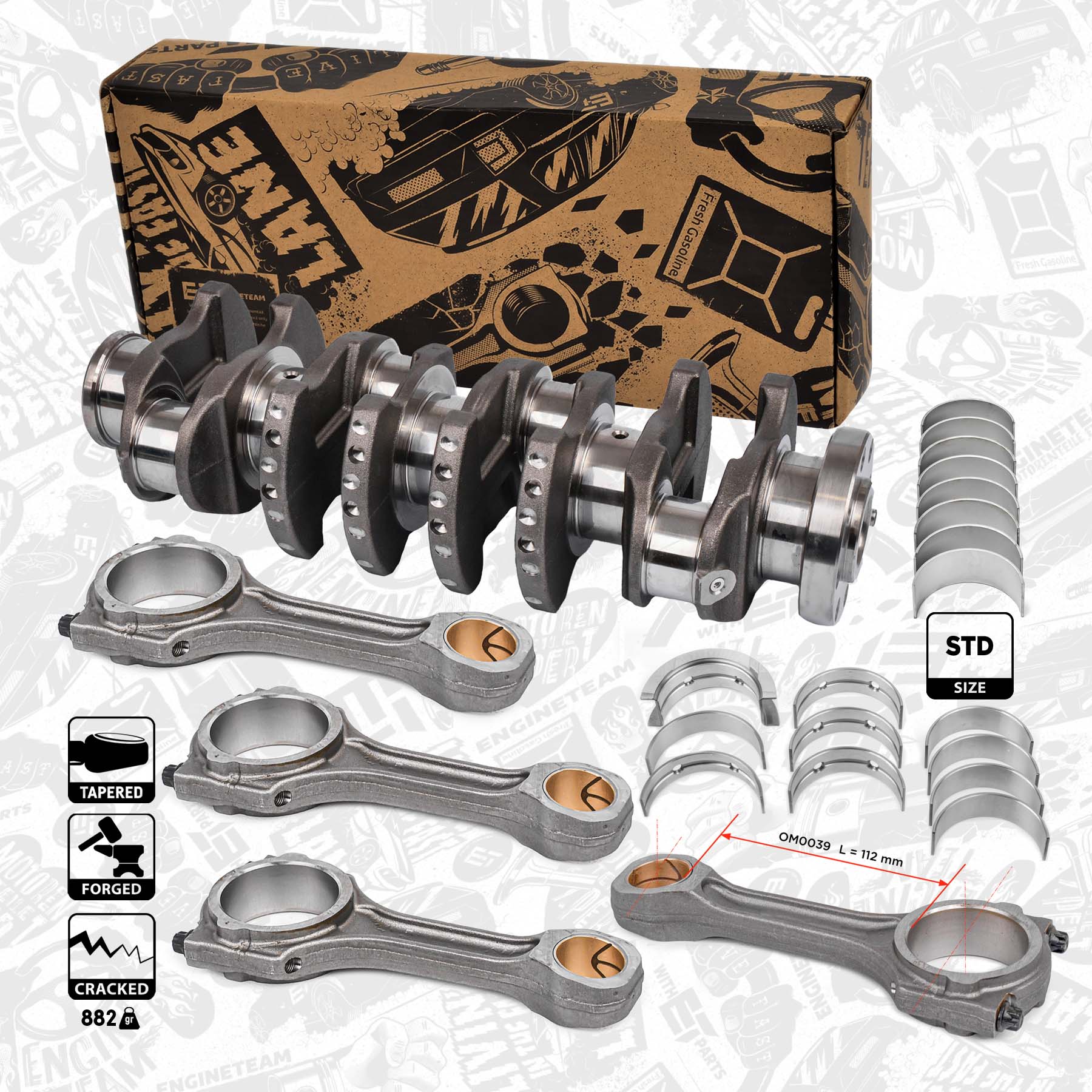 Crankshaft kit - HK0207VR1 ET ENGINETEAM - 0603E3, BK2Q-6300-AA, 0603E4 ...