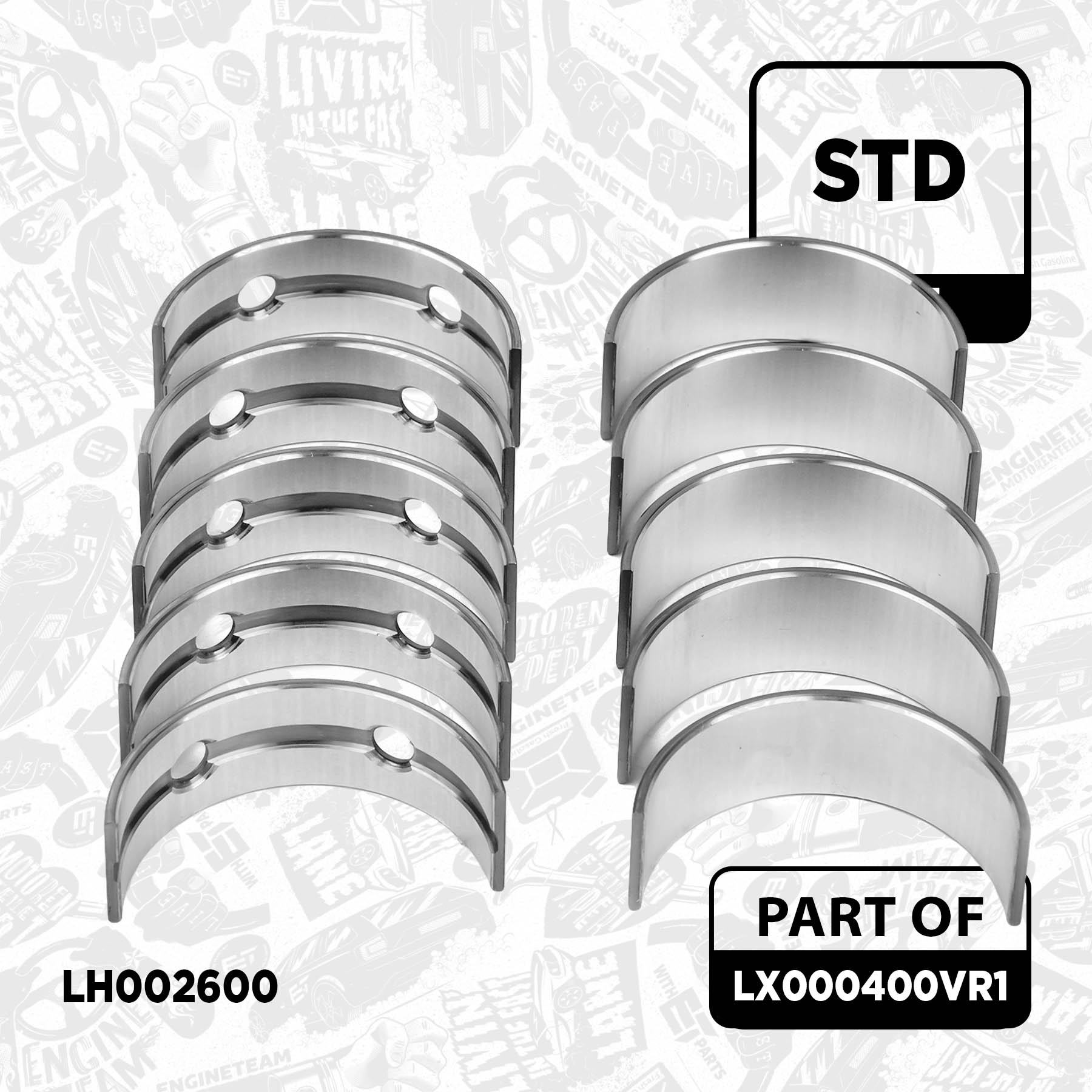 Bearing set + conrod bolts - LX000400VR1 ET ENGINETEAM - 8200019804 ...