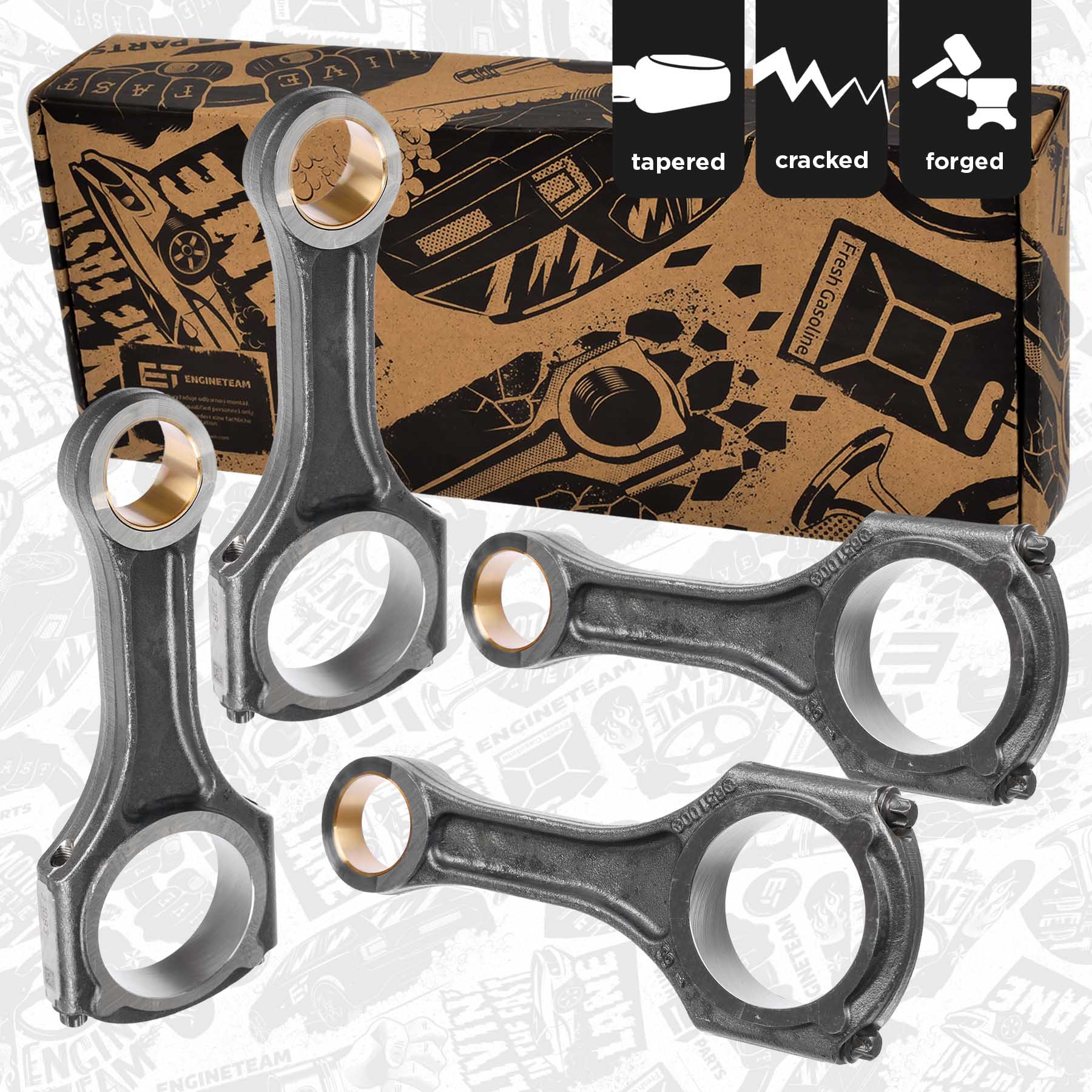 Conrods set 4 pcs - OM0026VR1 ET ENGINETEAM - 6510300020, 010310651000 ...