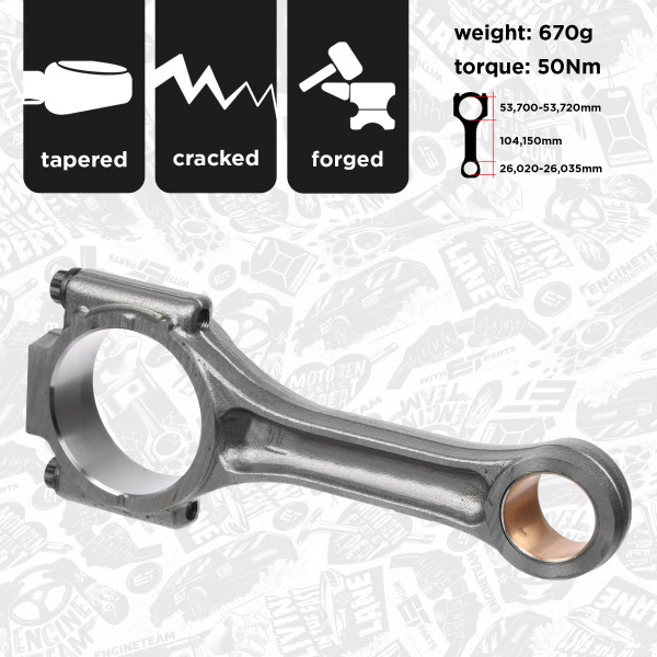 Connecting Rod - OM0030 ET ENGINETEAM - 038105401J, 40250, 50009210 ...