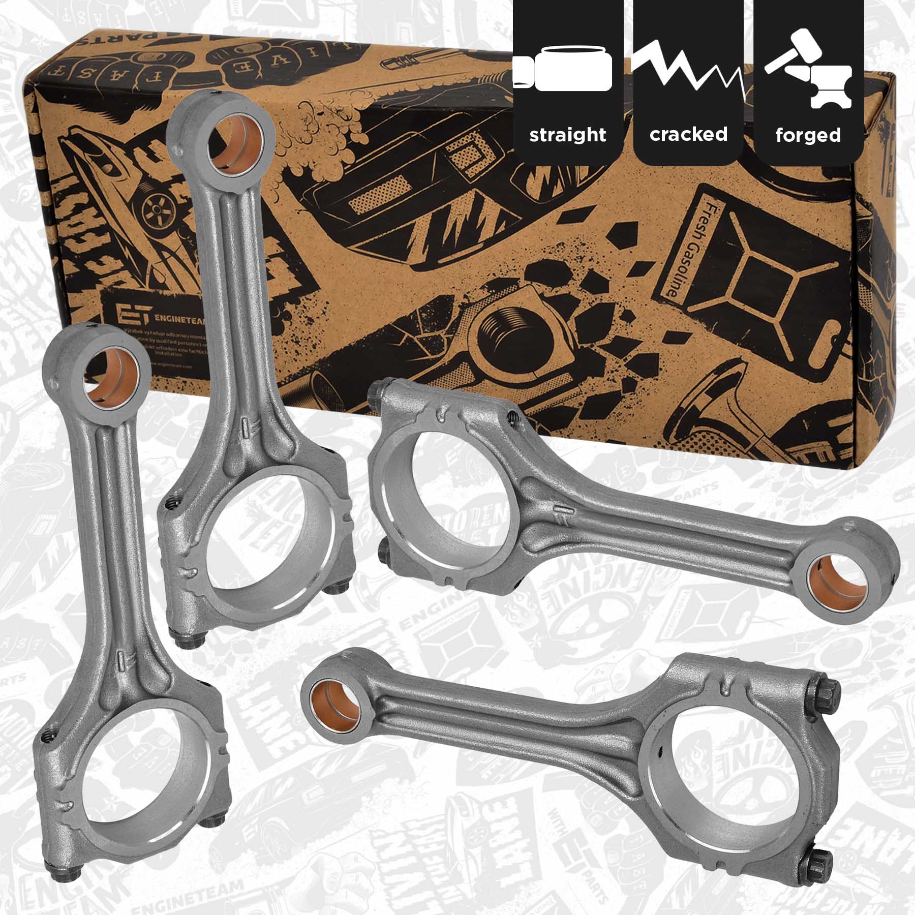 Conrods set 4 pcs - OM0051S ET ENGINETEAM - 03C198401A, 03C198401D ...