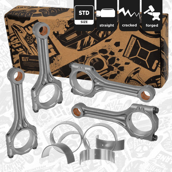 Conrods set 4 pcs + bearings - OM0051VR2 ET ENGINETEAM - 036105701AB ...