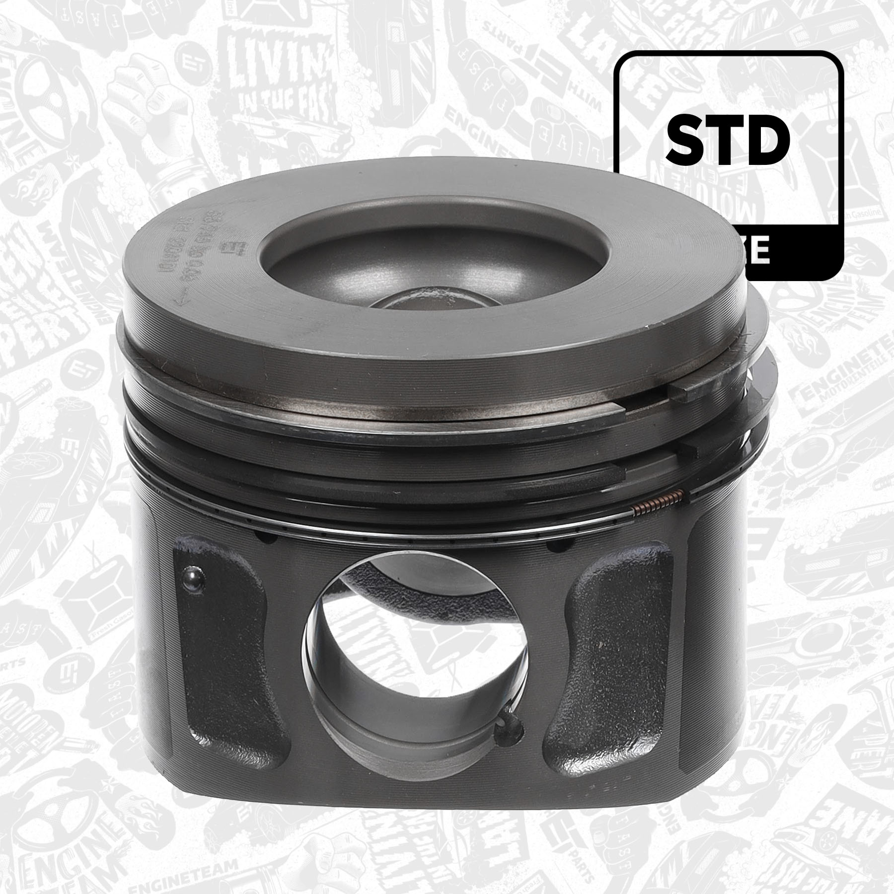 Piston with rings and pin - PM001200 ET ENGINETEAM - 5S7Q-AAE, 1373523 ...