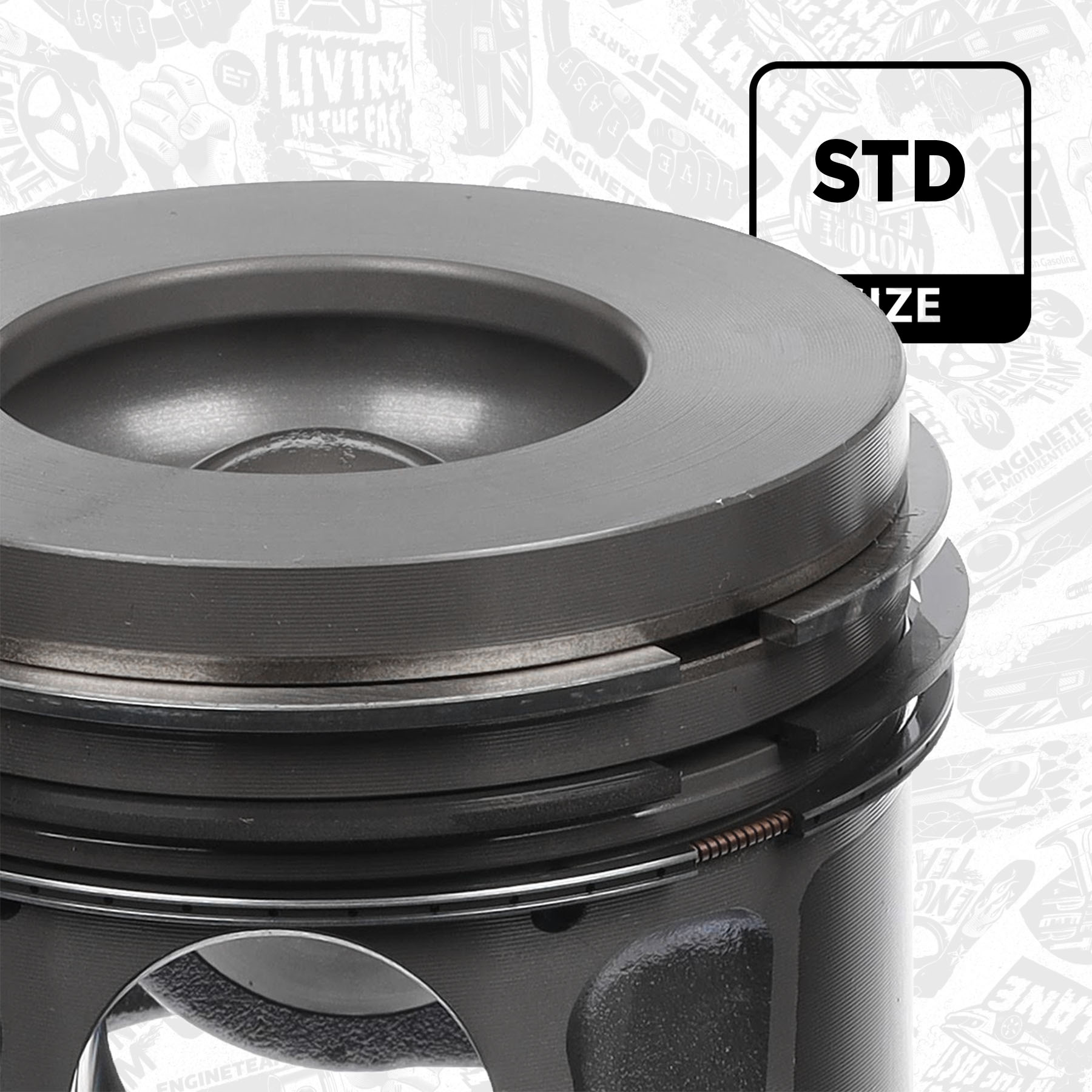 Piston with rings and pin - PM001200 ET ENGINETEAM - 5S7Q-AAE, 1373523 ...