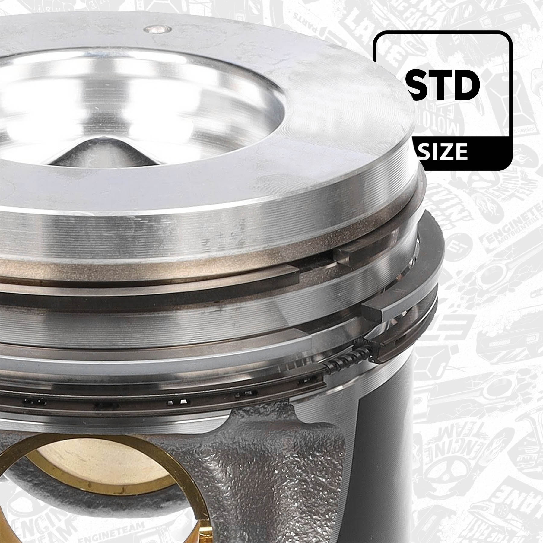 Piston with rings and pin - PM002800 ET ENGINETEAM - 23410-27901, 23410 ...
