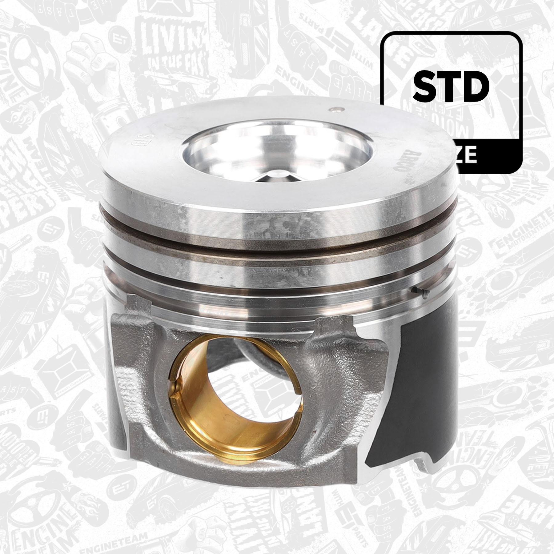 Piston with rings and pin - PM002900 ET ENGINETEAM - 23410-27930 ...