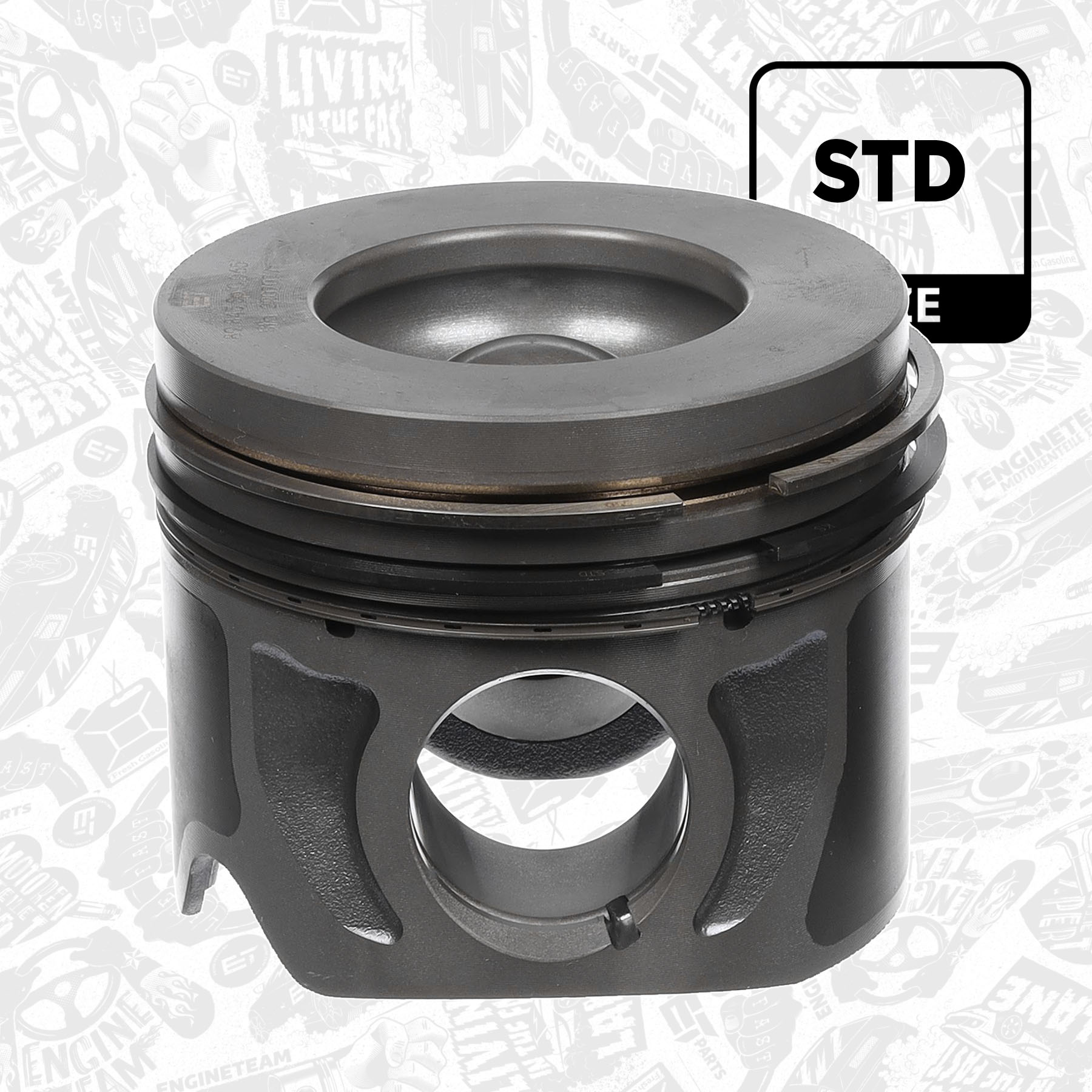 Piston with rings and pin - PM005300 ET ENGINETEAM - 013PI00140000 | ET ...
