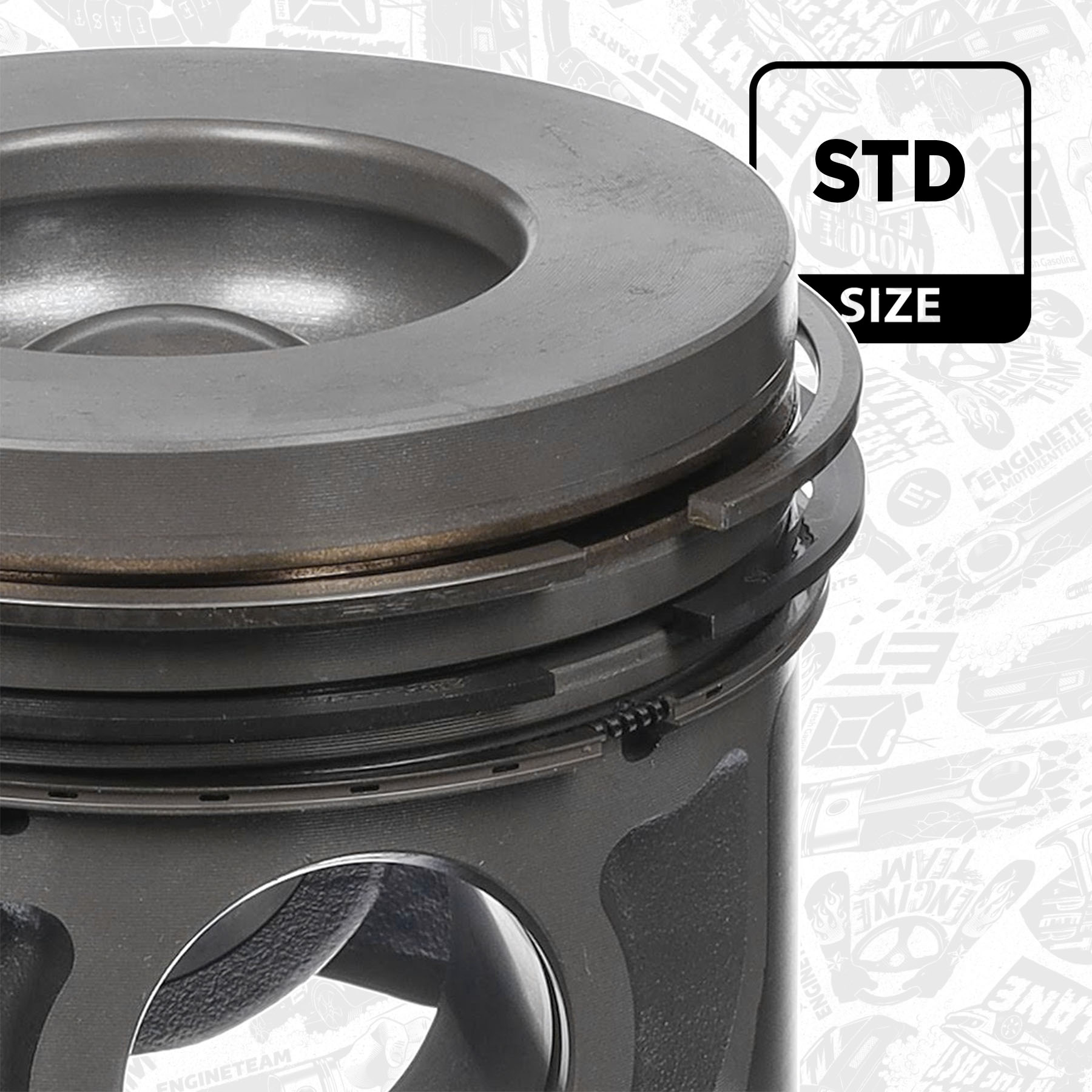 Piston with rings and pin - PM005300 ET ENGINETEAM - 013PI00140000 | ET ...