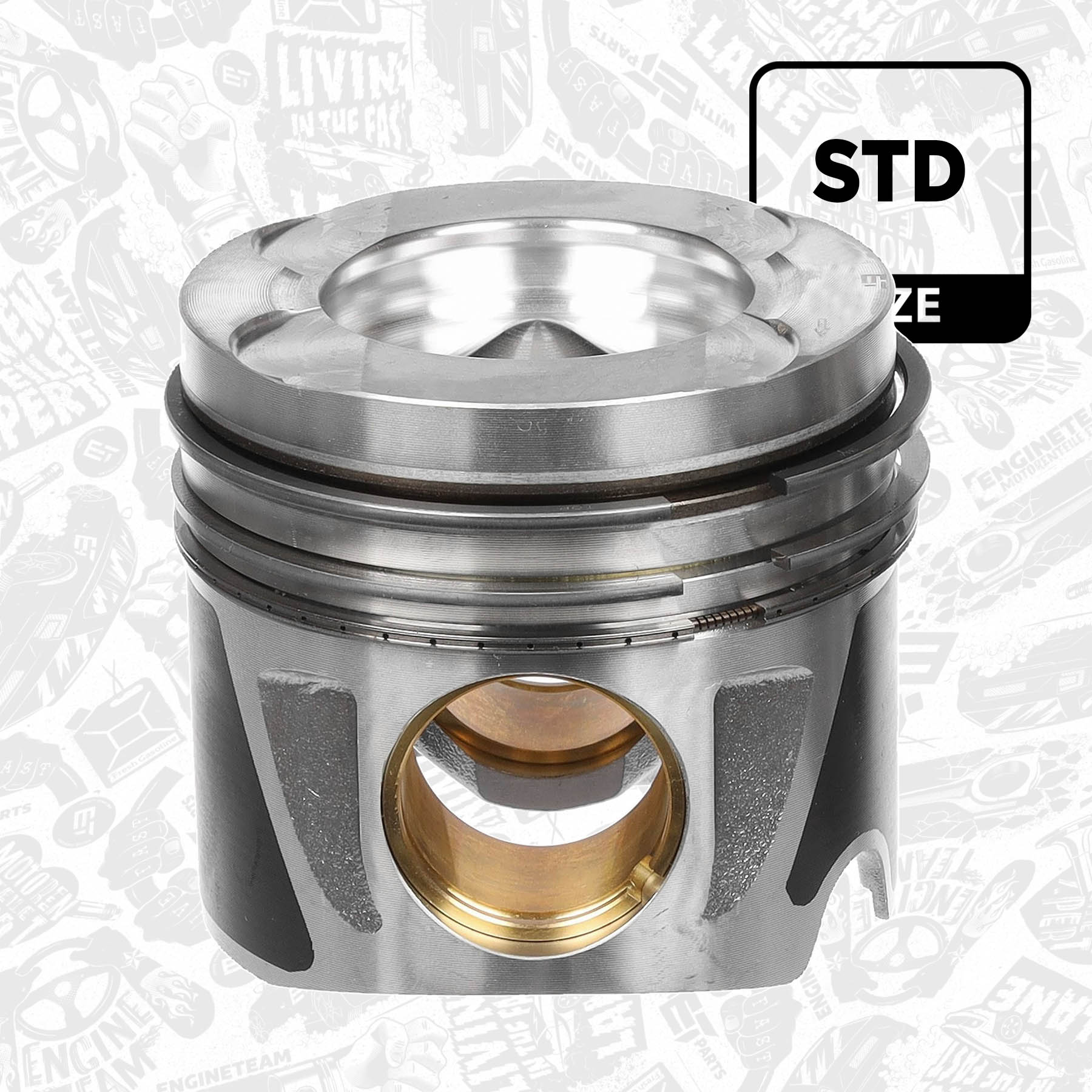 Piston with rings and pin - PM006500 ET ENGINETEAM - A6510300417 ...