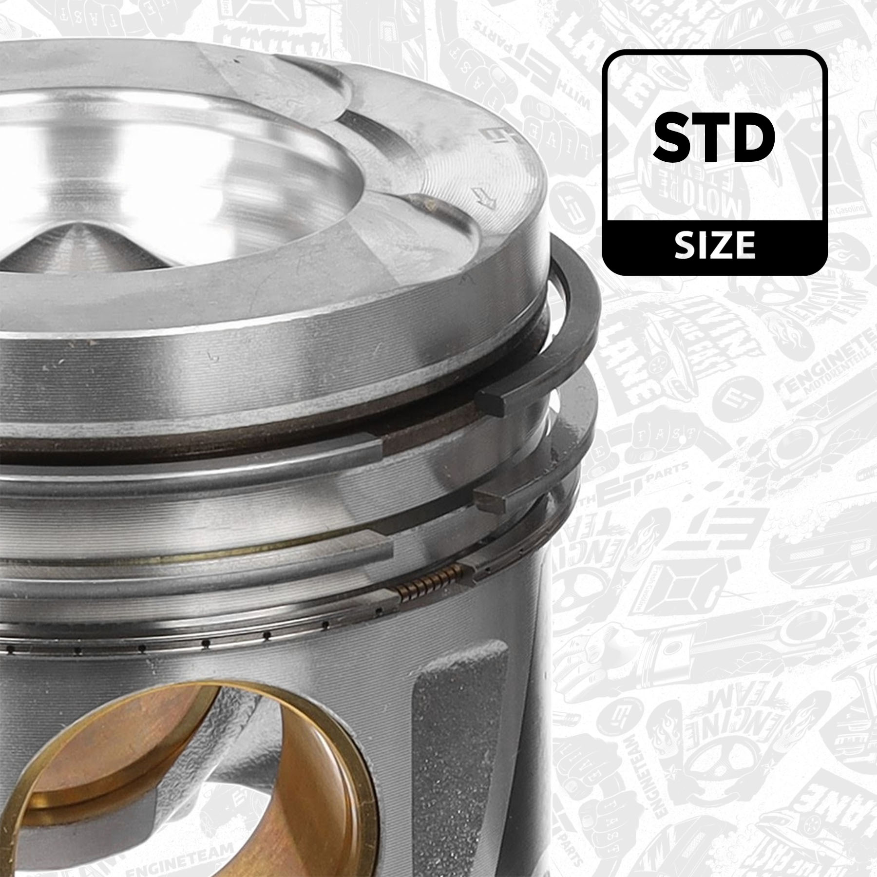 Piston with rings and pin - PM006500 ET ENGINETEAM - A6510300417 ...