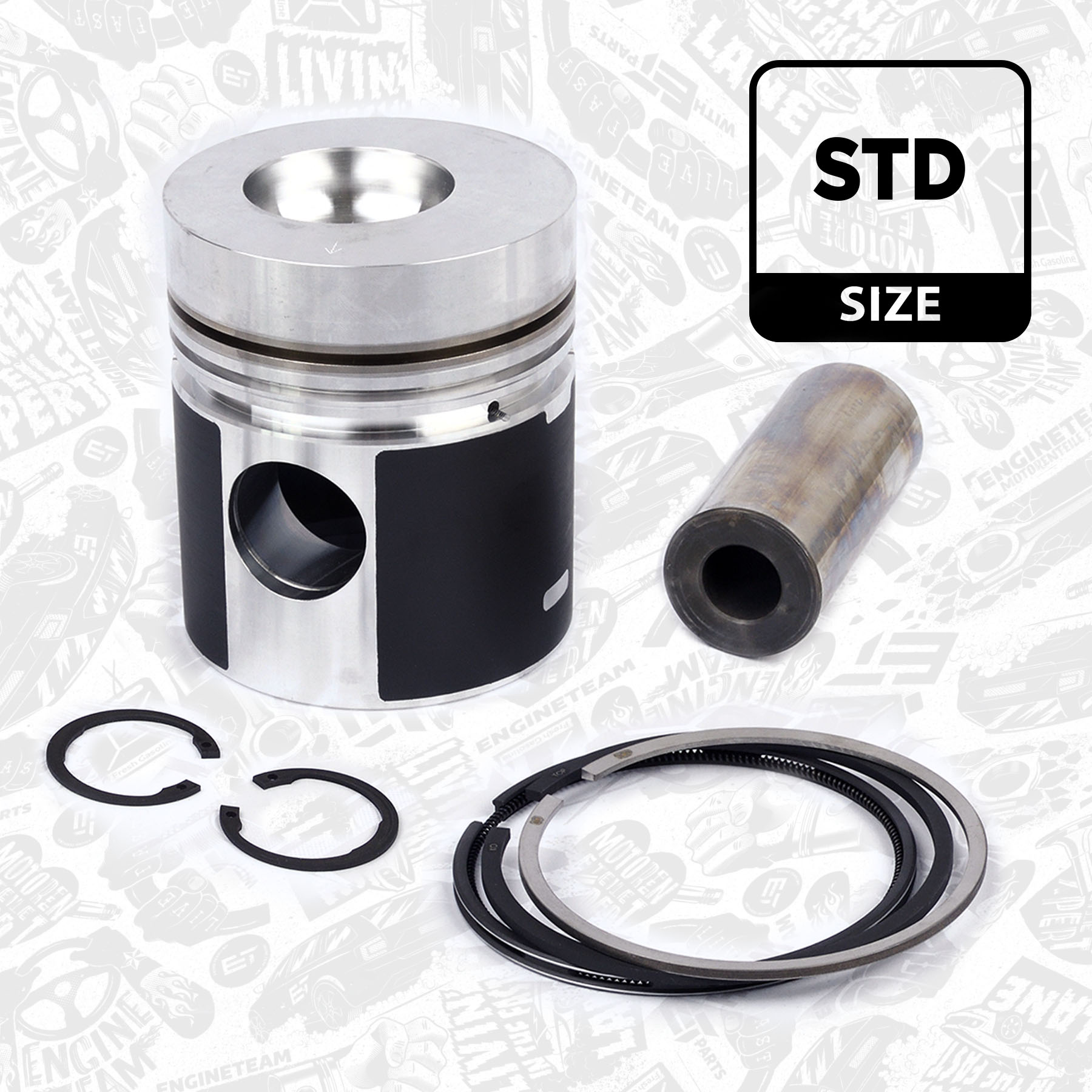 Piston with rings and pin - PM007900 ET ENGINETEAM - 110130B4F3RI1 ...