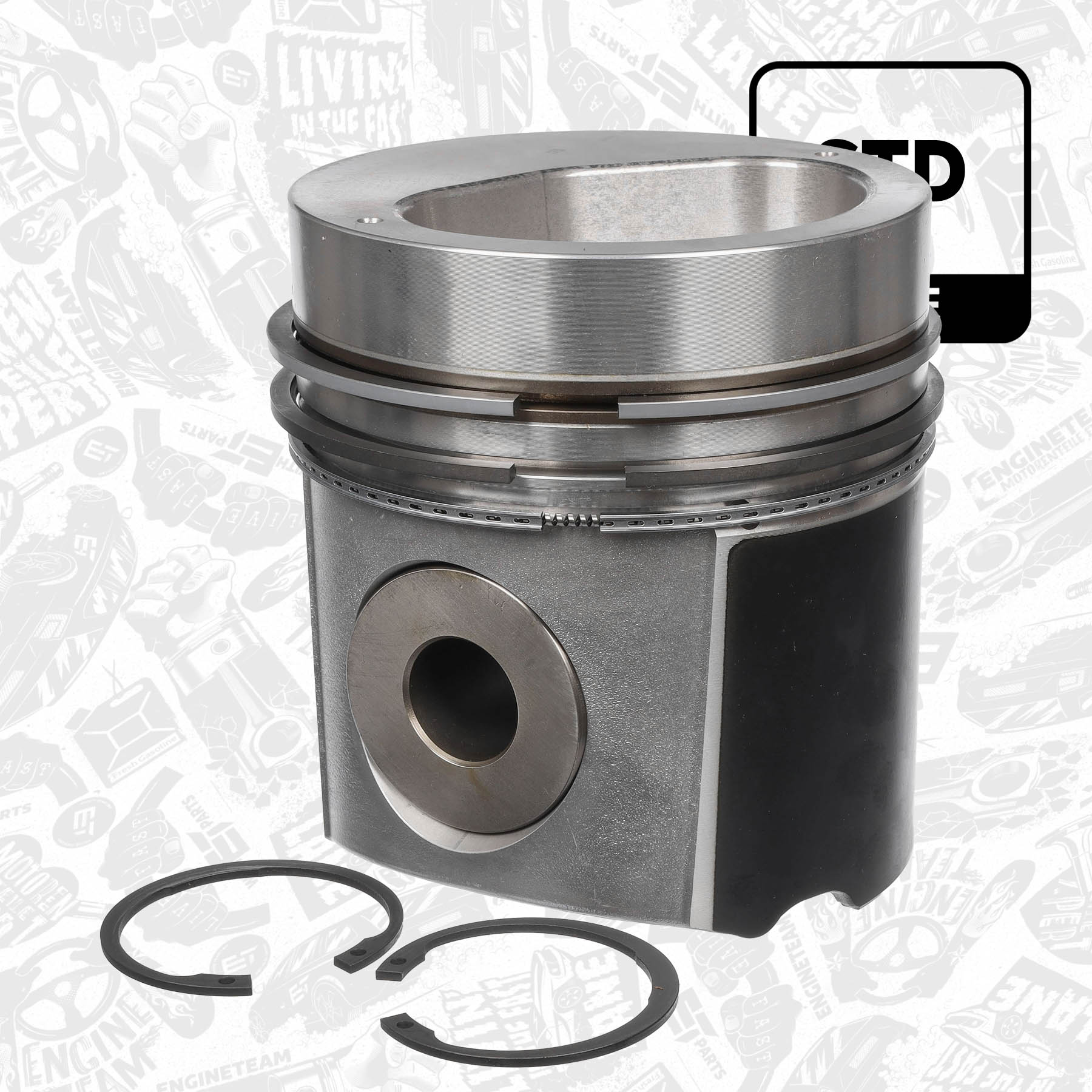 Complete piston with rings and pin - PM009400 ET ENGINETEAM - 152004 ...