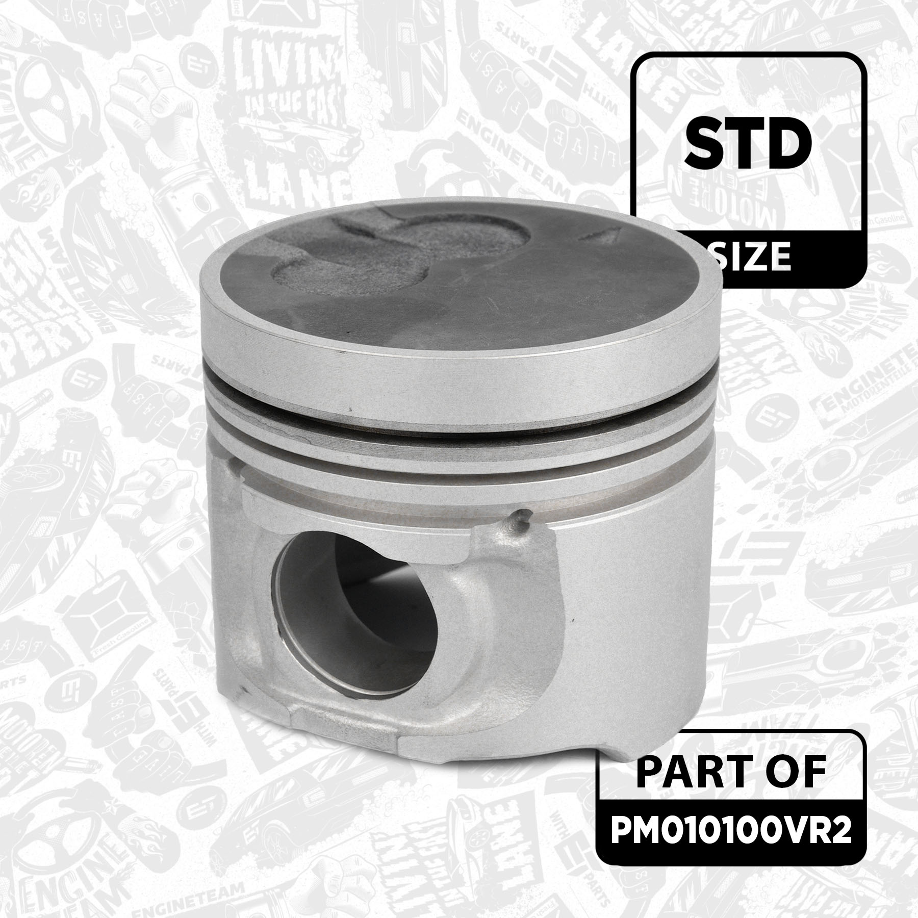 Piston kit - PM010100VR2 ET ENGINETEAM - MD377962, MD377963, MD377965 ...
