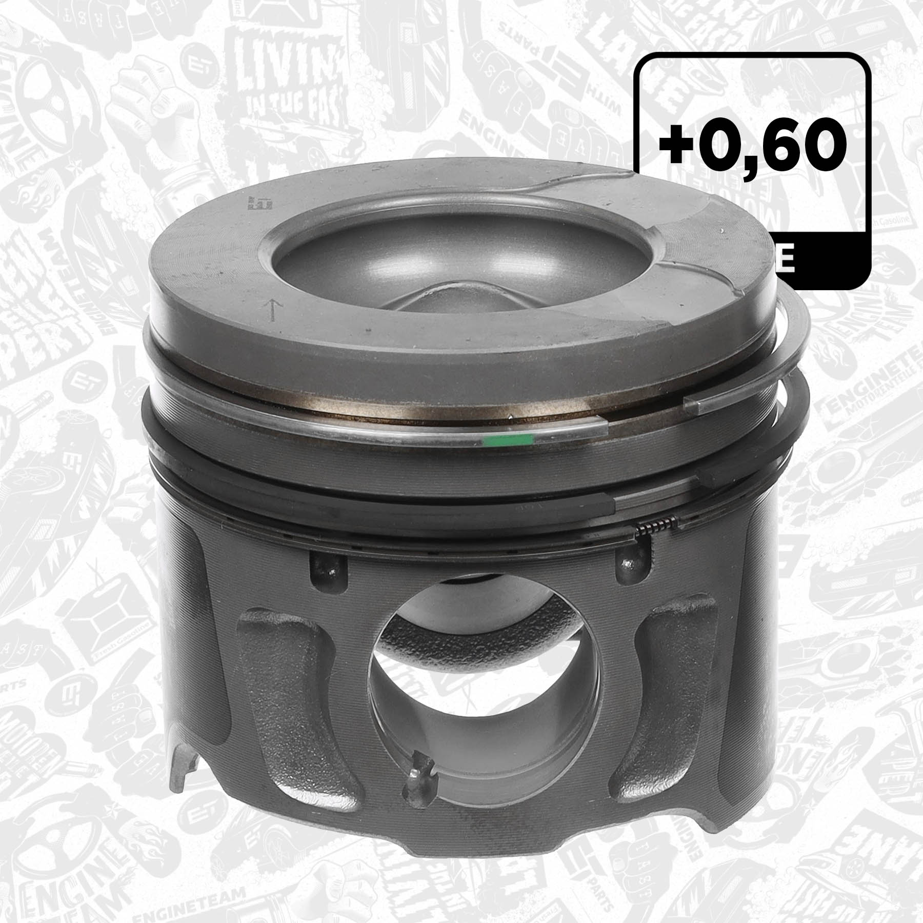Piston with rings and pin - PM010560 ET ENGINETEAM | ET ENGINETEAM