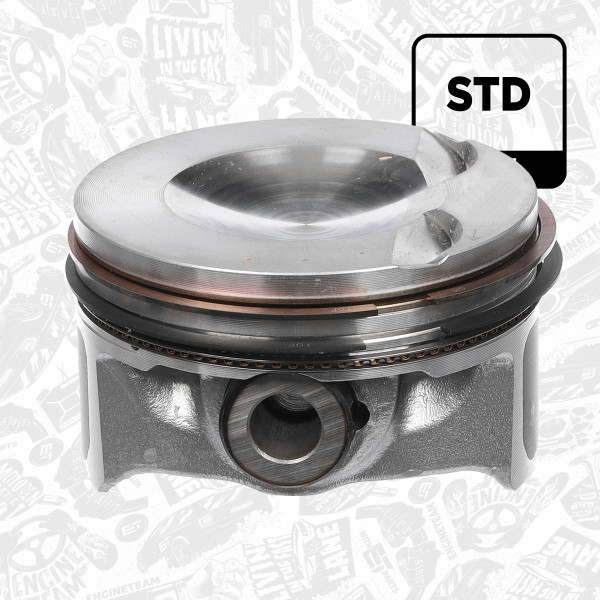 Piston with rings and pin - PM010800 ET ENGINETEAM - 06K107065AD ...