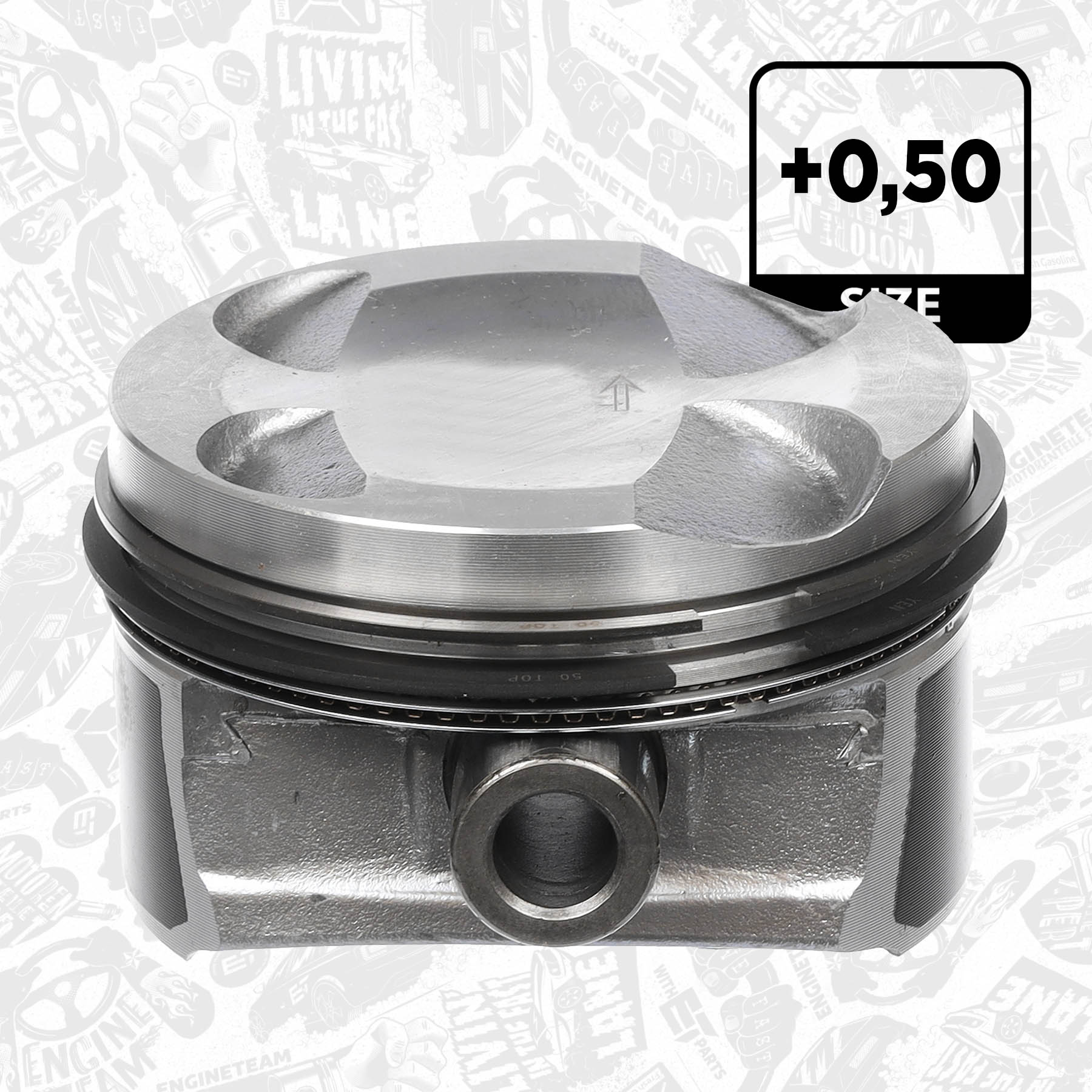 Piston with rings and pin - PM011050 ET ENGINETEAM - 081PI00104002 ...