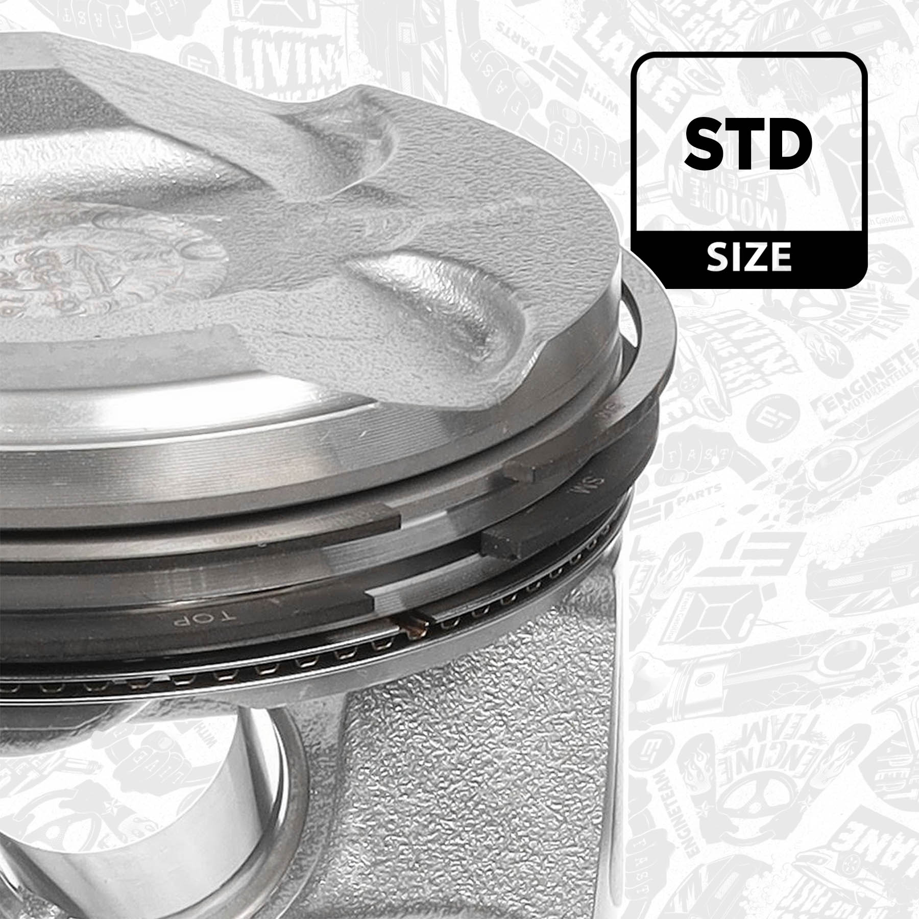 Piston with rings and pin - PM011700 ET ENGINETEAM - 0628W4 ...