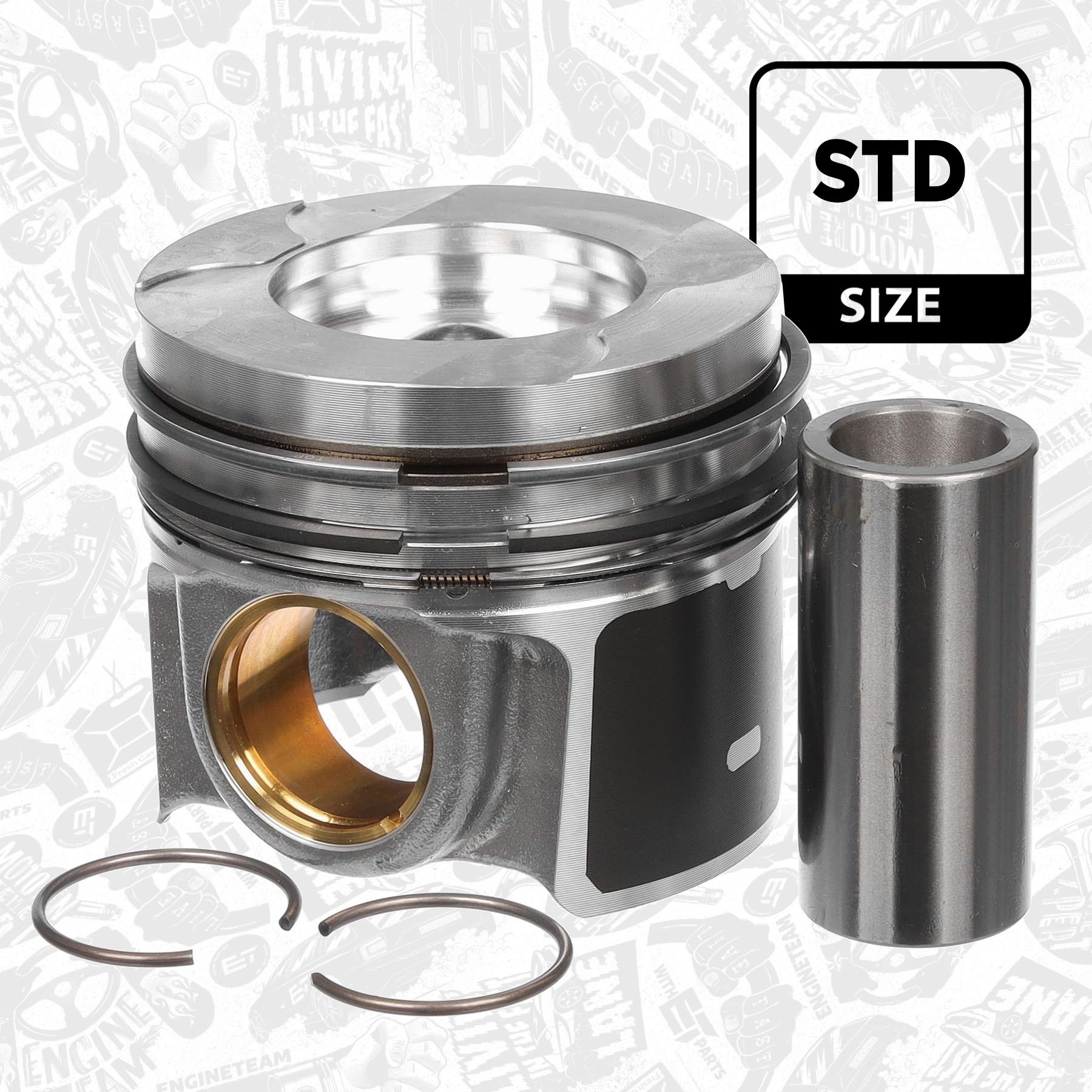 Piston with rings and pin - PM012000 ET ENGINETEAM - 2275738, GK2Q6006 ...