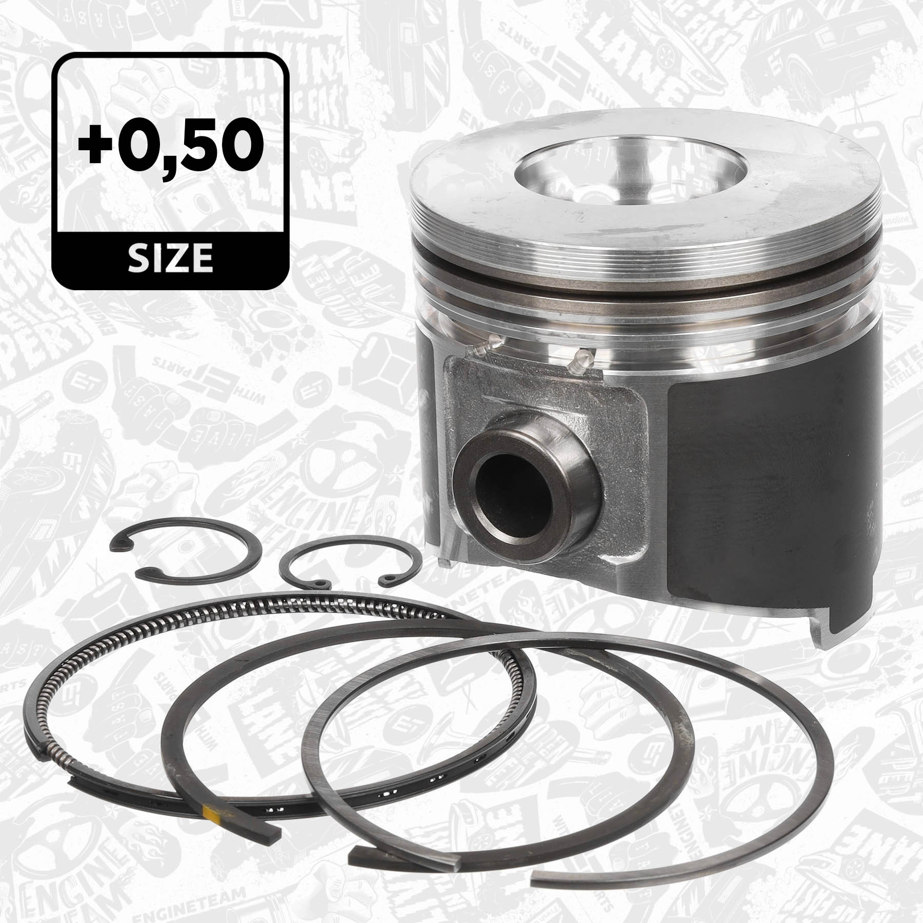 Piston with rings and pin - PM012550 ET ENGINETEAM - 129005-22080 ...