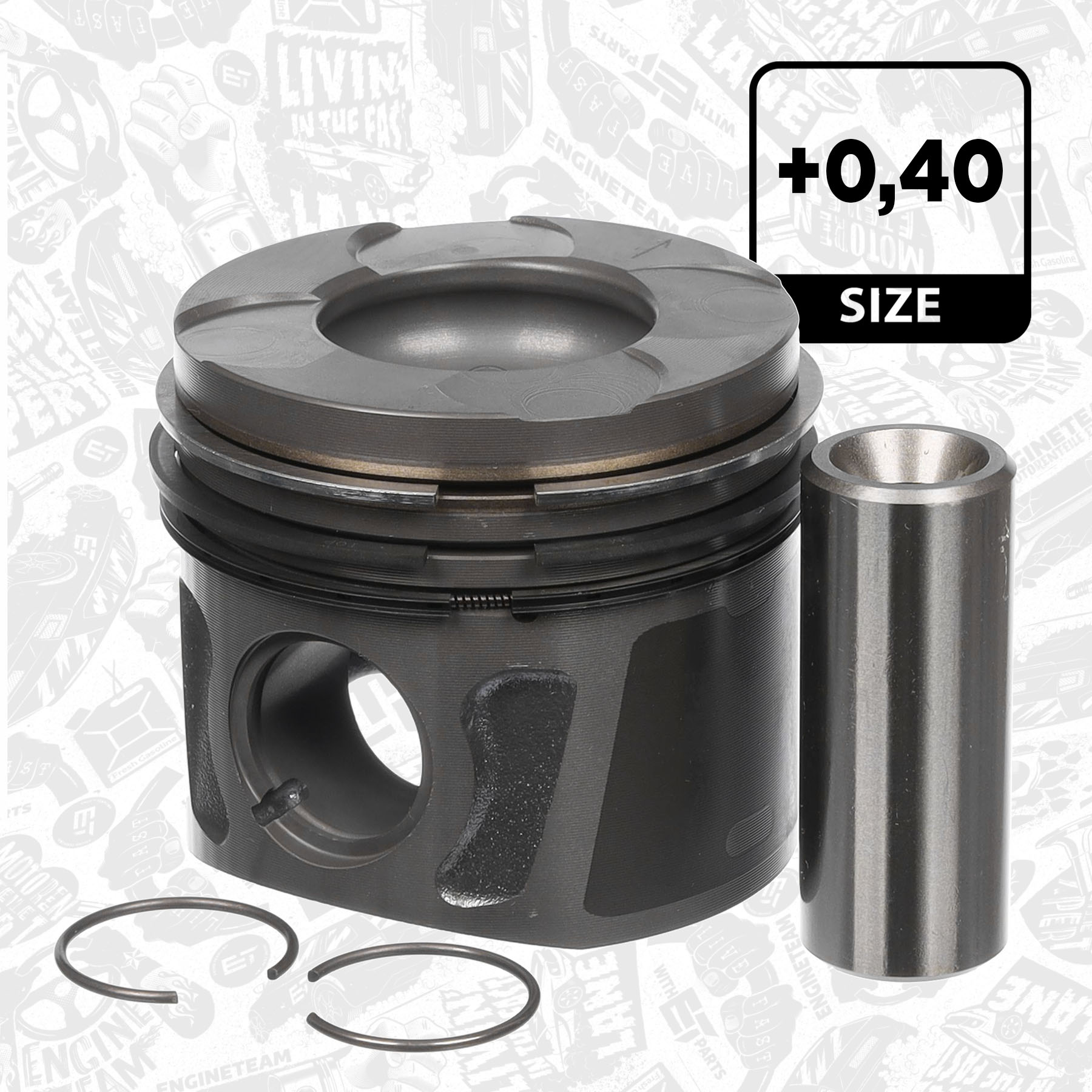 Piston with rings and pin - PM013340 ET ENGINETEAM - 41288610 | ET ...