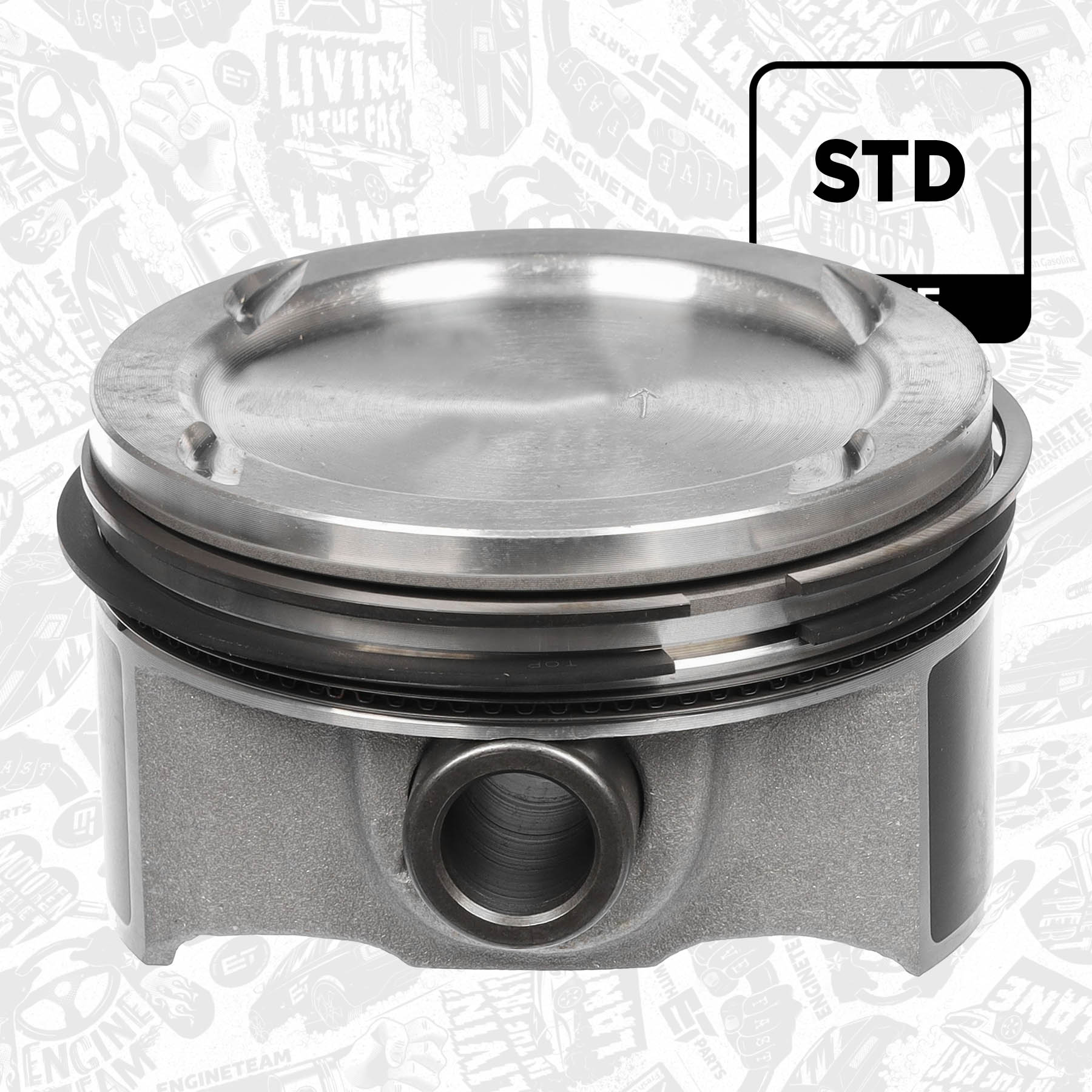 Piston with rings and pin - PM014500 ET ENGINETEAM - 55565420, 55580179 ...