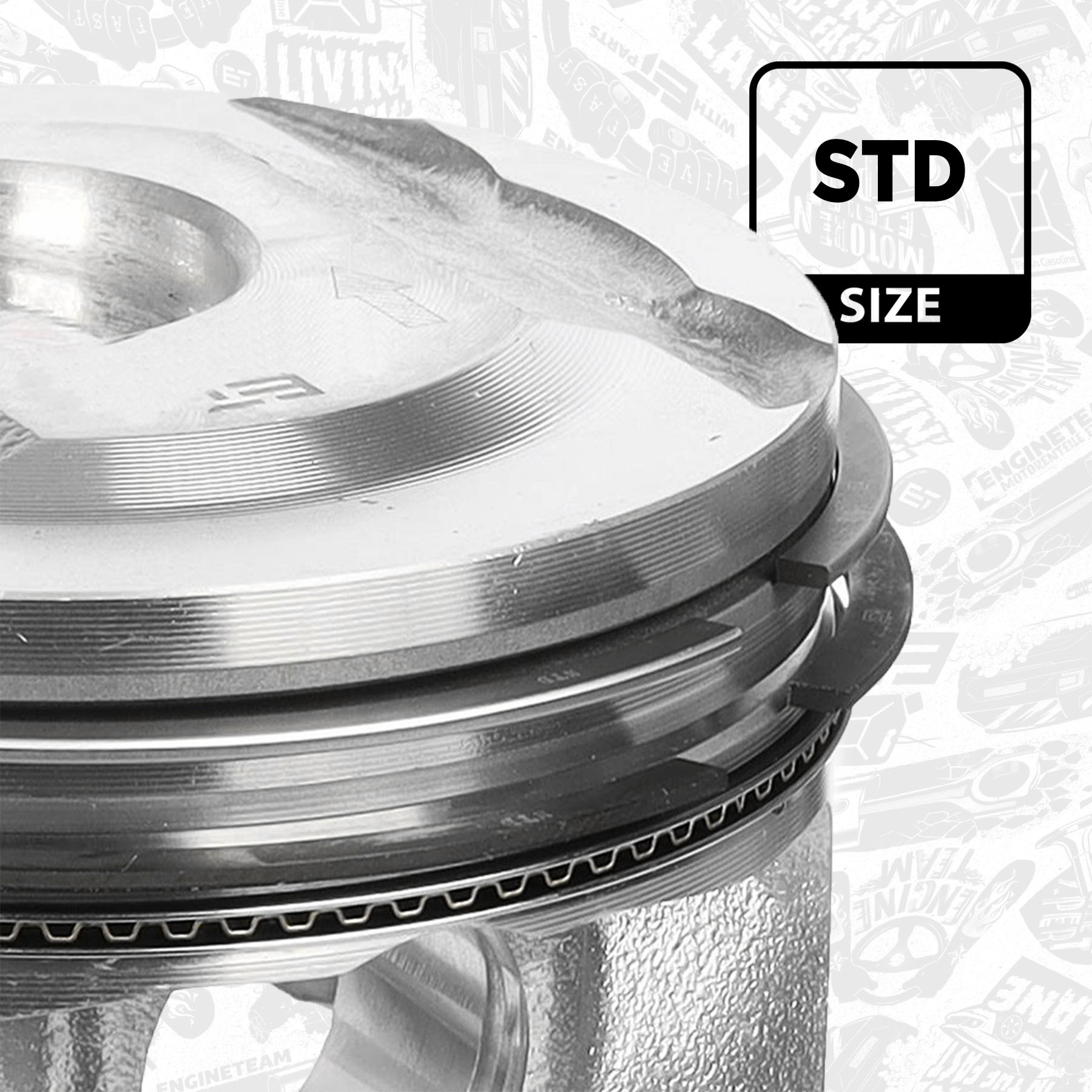 Piston with rings and pin - PM015600 ET ENGINETEAM - 12667052 | ET ...