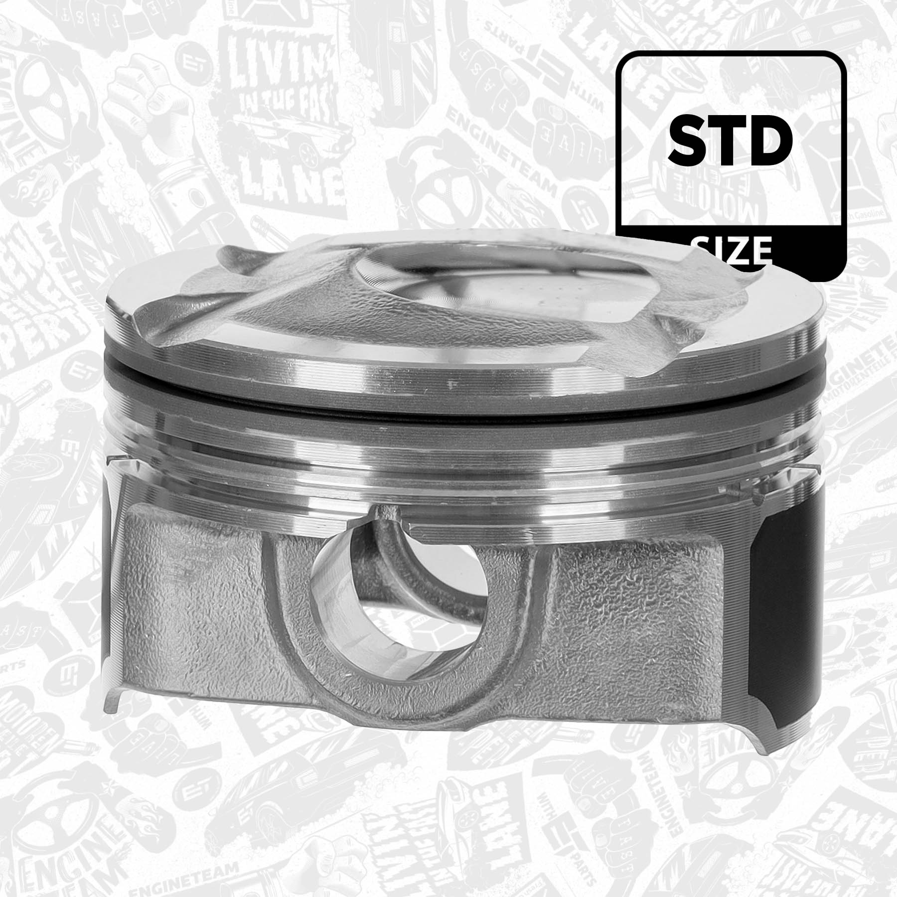 Piston with rings and pin - PM015700 ET ENGINETEAM - 23041-2B600, 23041 ...