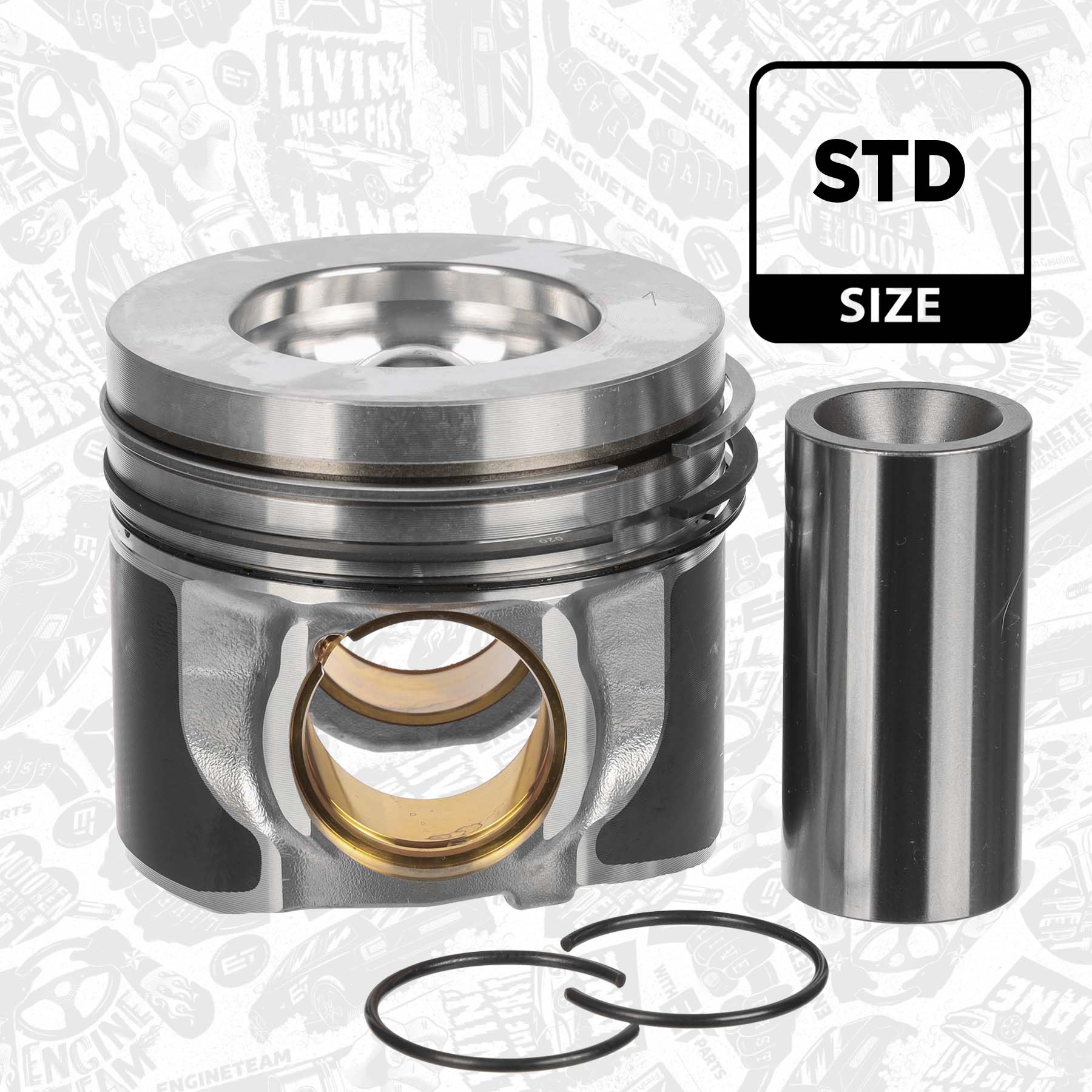 Piston with rings and pin - PM015900 ET ENGINETEAM - G4D3-6K109-AC ...