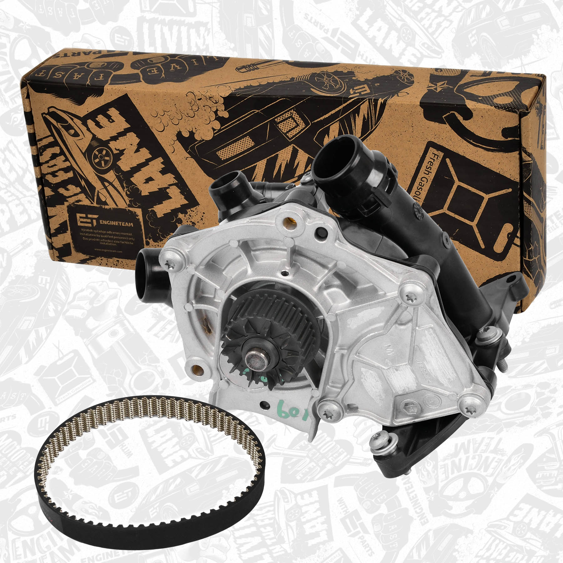 Water Pump, engine cooling - PW0008 ET ENGINETEAM - 06K121011 ...
