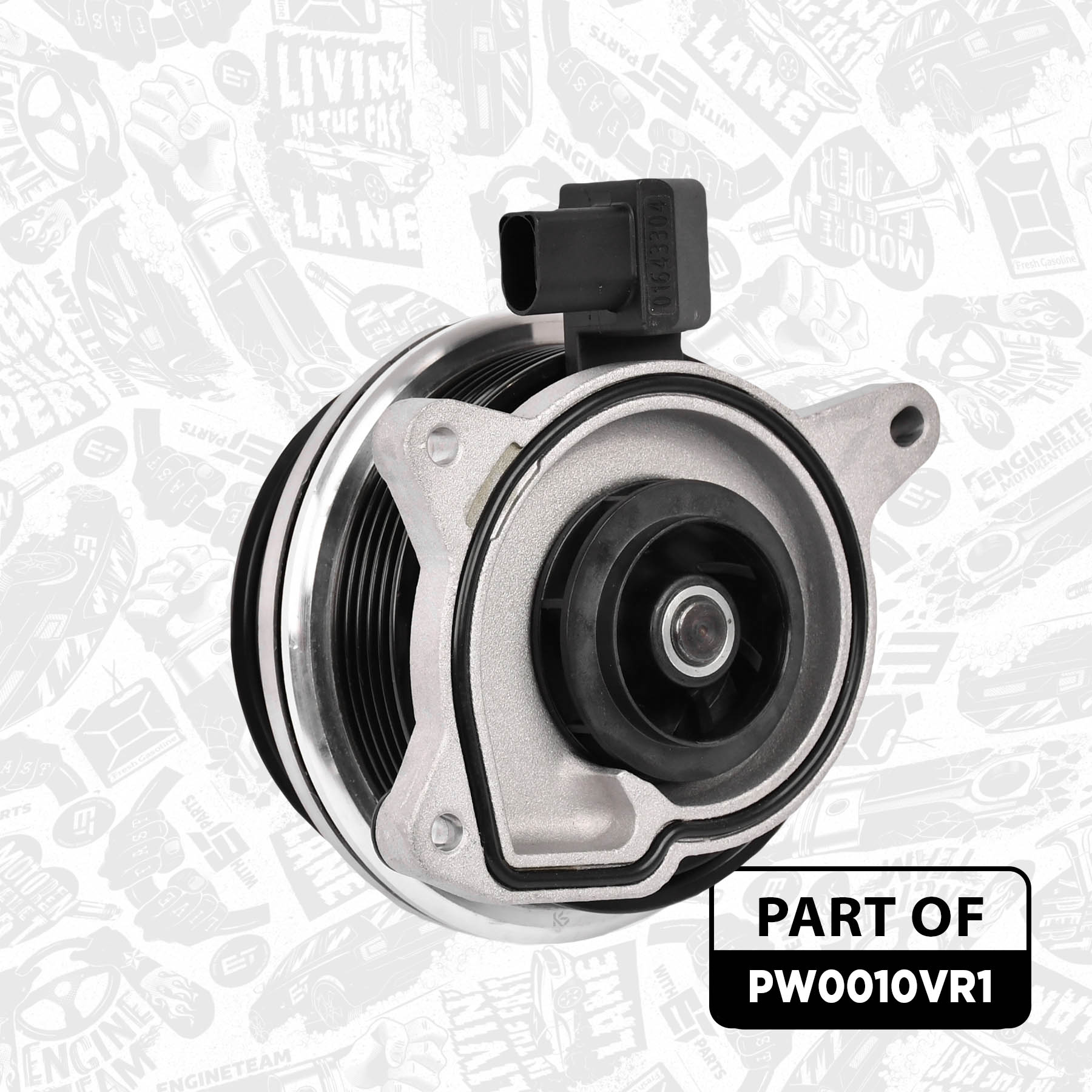 Water Pump + V-ribbed Belt Kit - PW0010VR1 ET ENGINETEAM - 03C121004D ...