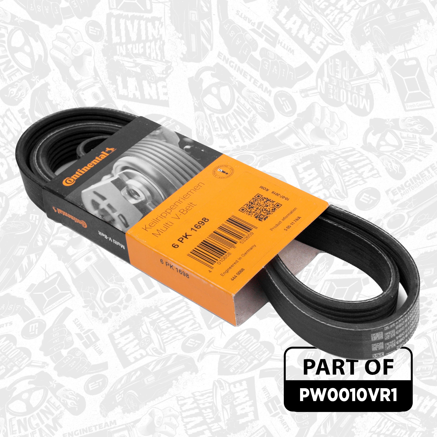 Water Pump + V-ribbed Belt Kit - PW0010VR1 ET ENGINETEAM - 03C121004D ...