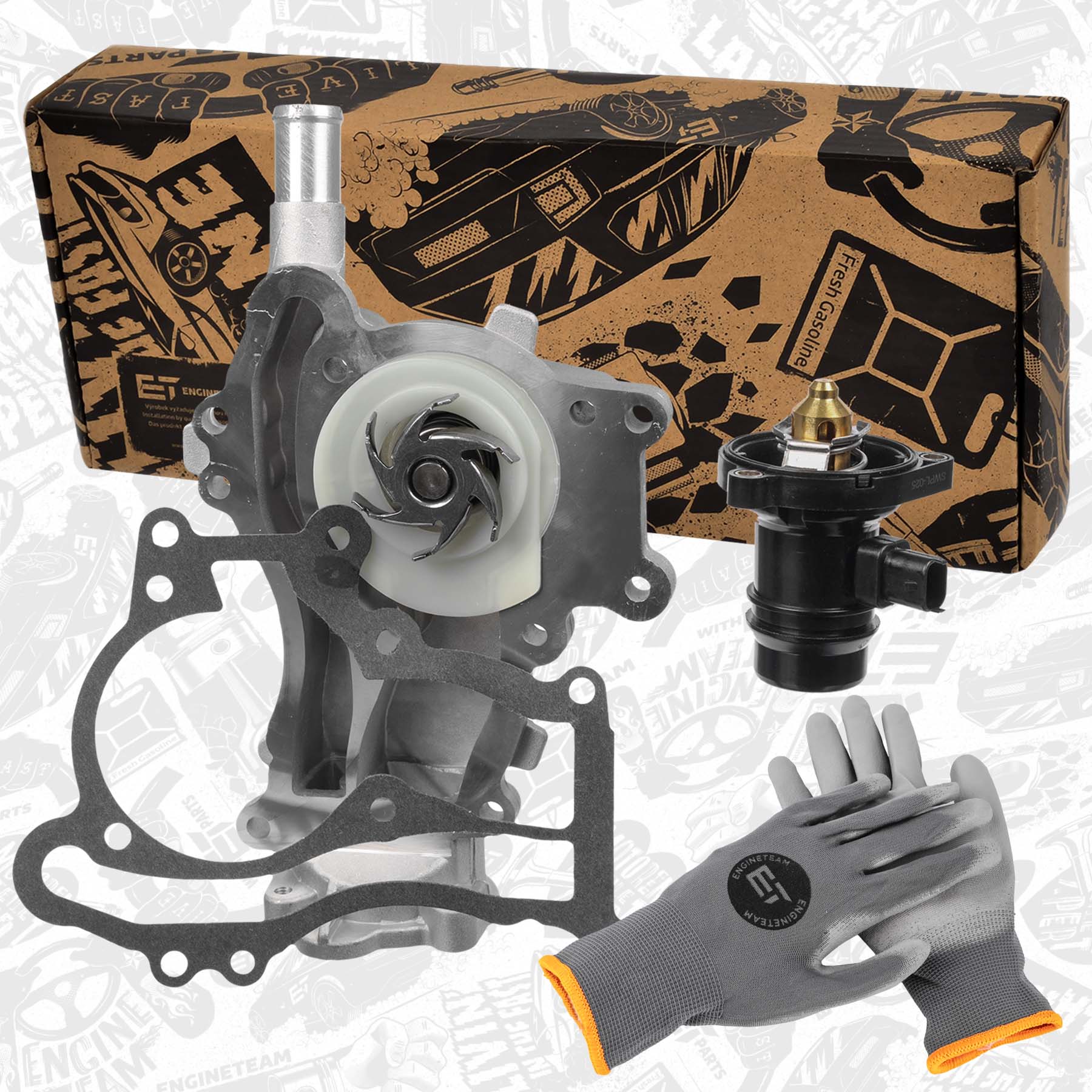 Water pump + thermostat 1,2/1,4 - PW0022VR1 ET ENGINETEAM - 055593033 ...
