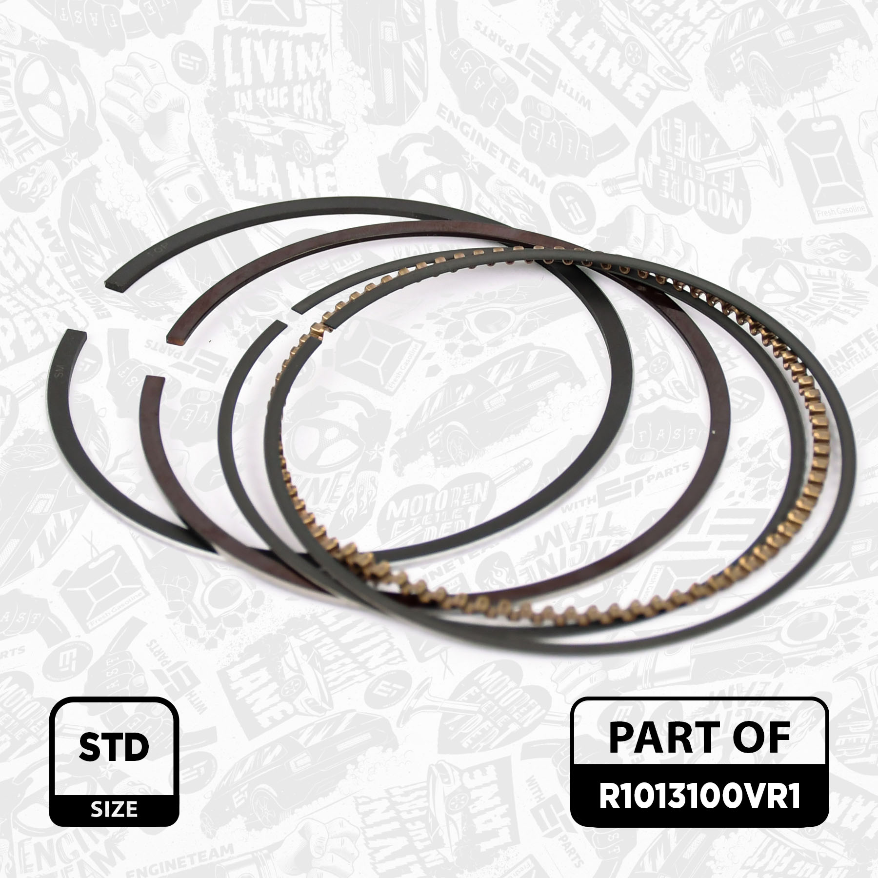 4x Piston Ring Kit - R1013100VR1 ET ENGINETEAM - 04E198151AB ...
