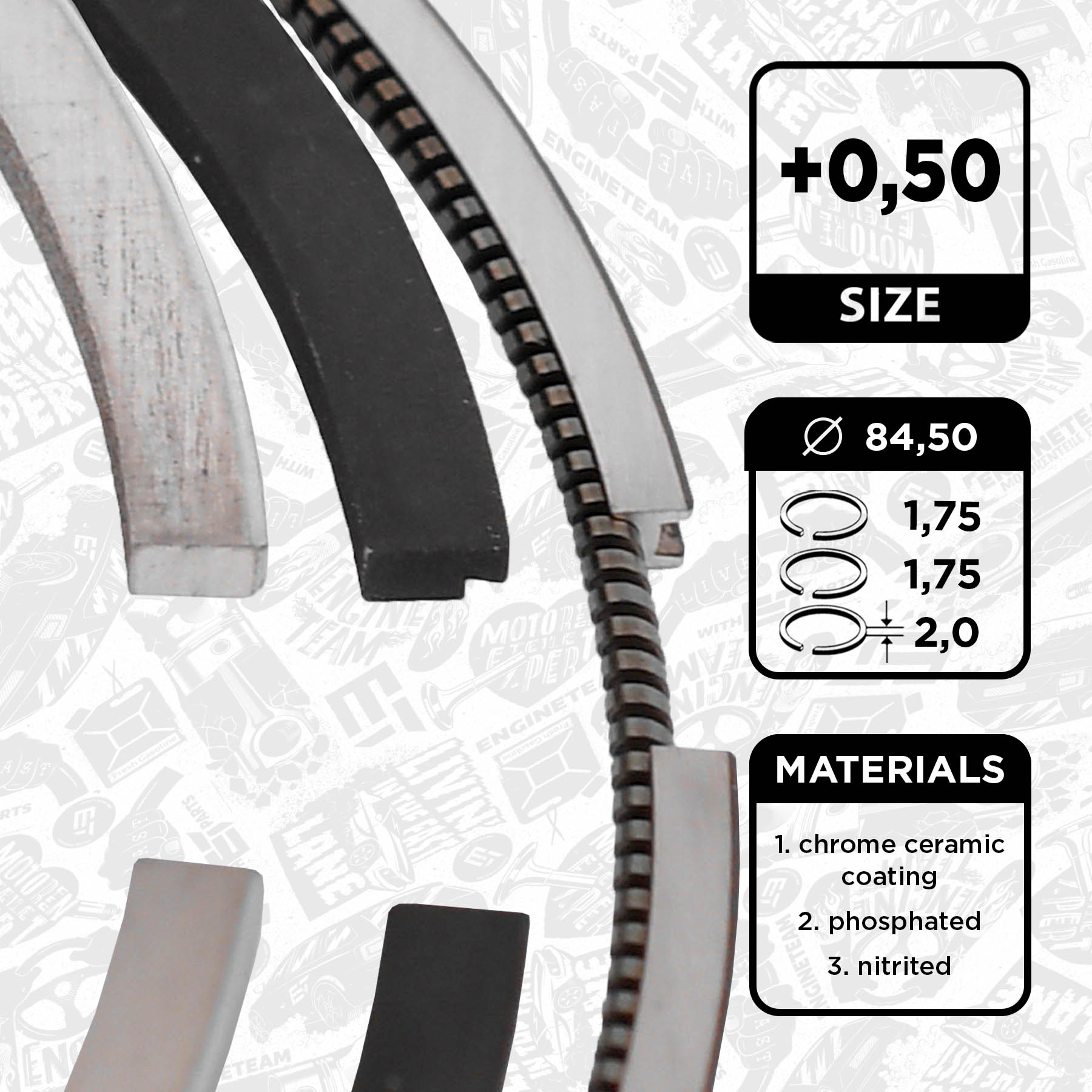 Piston Ring Kit - R1013850 ET ENGINETEAM | ET ENGINETEAM