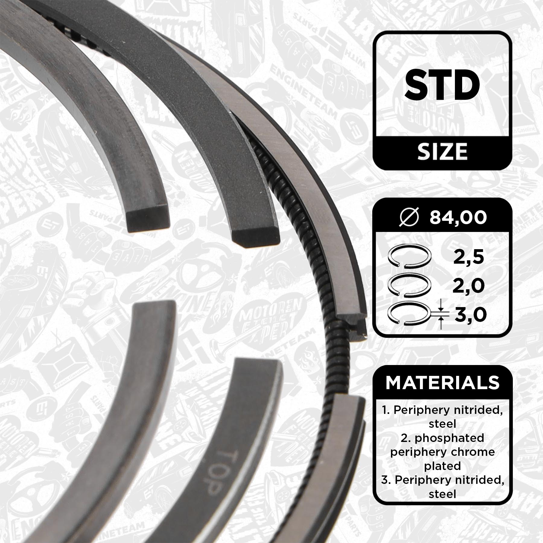 Piston Ring Kit - R4001900 ET ENGINETEAM - 23040-2F930, 230402F930 | ET ...