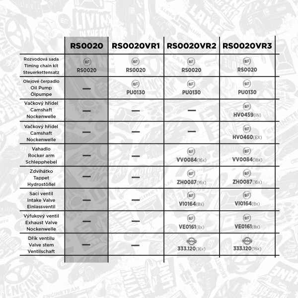 Timing Chain Kit - RS0020 ET ENGINETEAM - 243512A000, 243512A001 ...