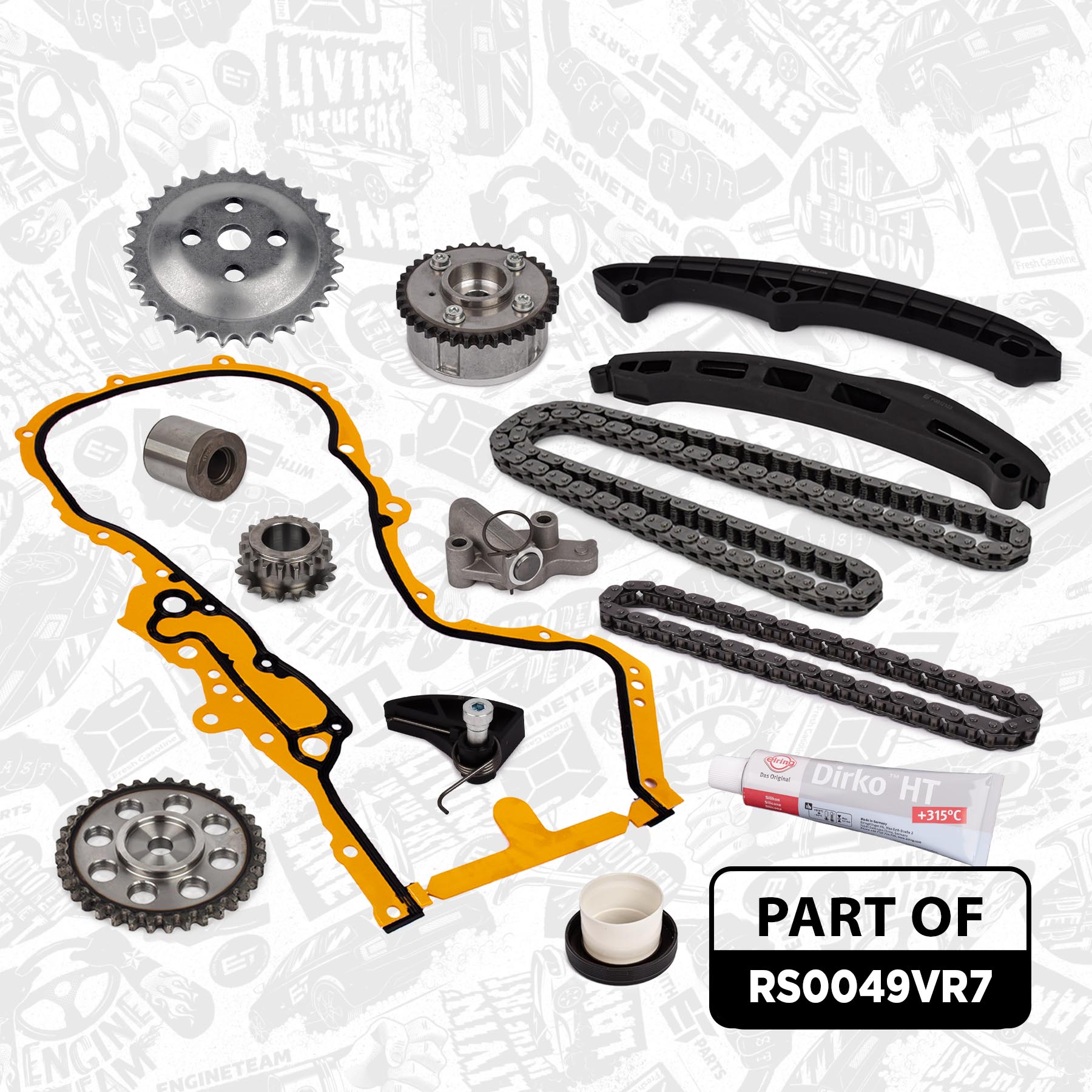 Timing Chain Kit - RS0049VR7 ET ENGINETEAM - 03C109571F, 03C109509P ...