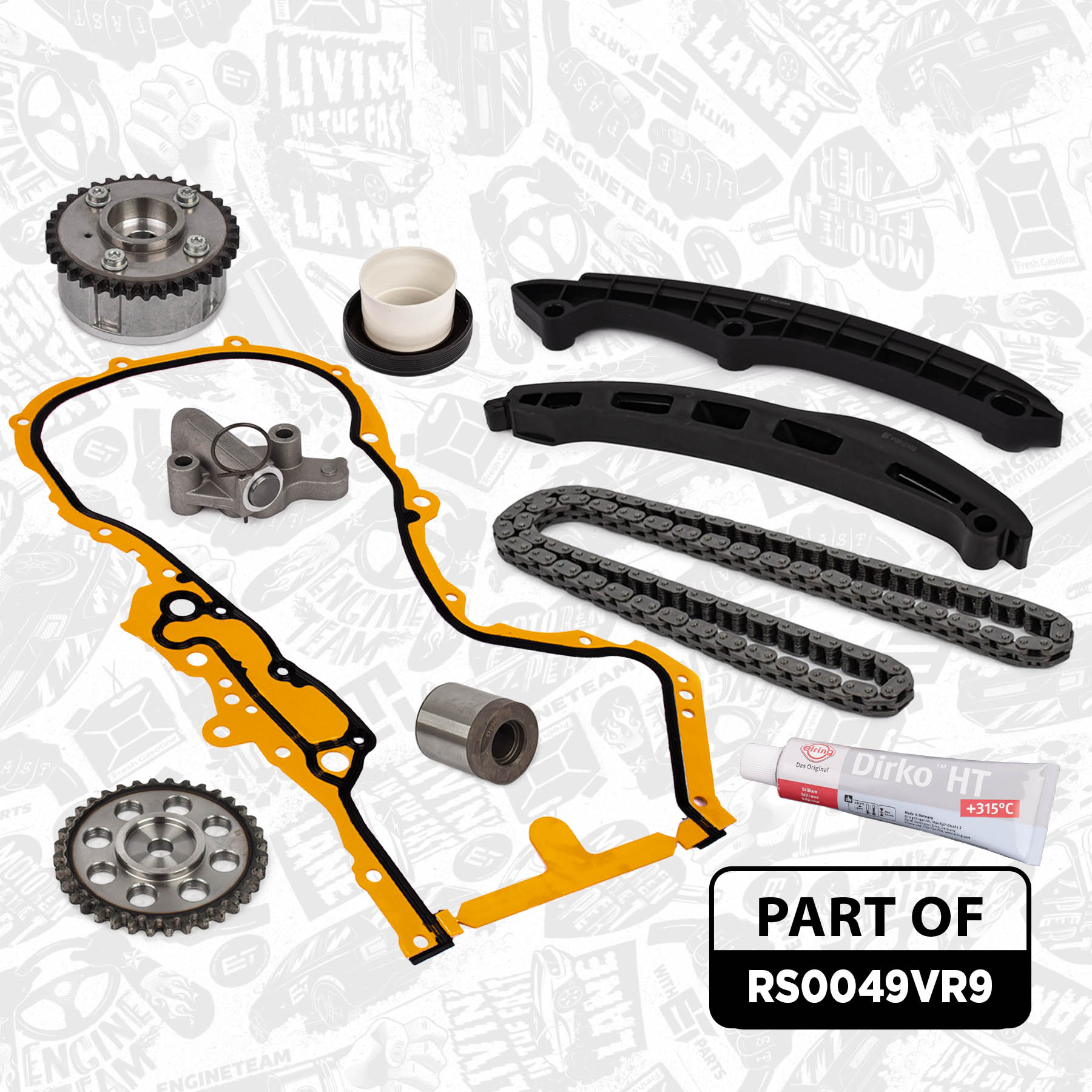 Timing Chain Kit - RS0049VR9 ET ENGINETEAM - 03C109571F, 03C109509P ...