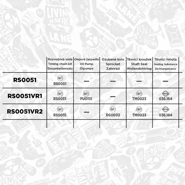 Chain Kit, oil pump drive - RS0051 ET ENGINETEAM - 03C105209AG ...