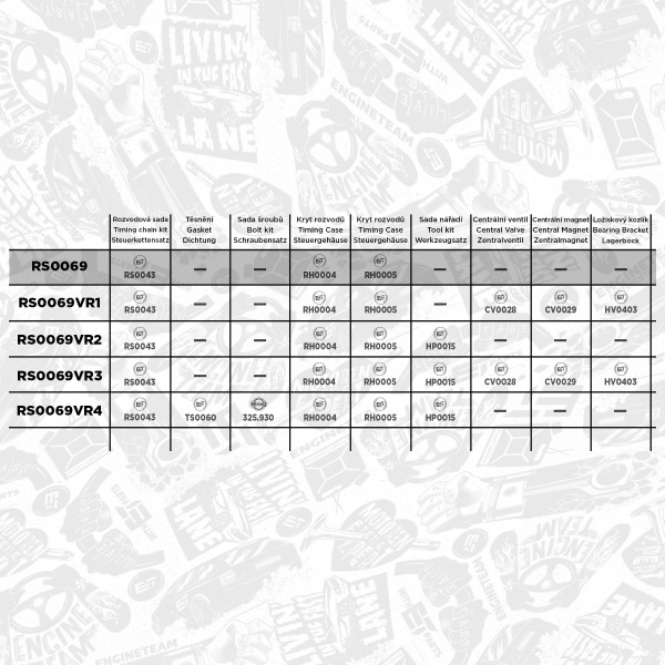Timing Chain Kit - RS0069 ET ENGINETEAM - 06H109210AE, 06H109210AF ...