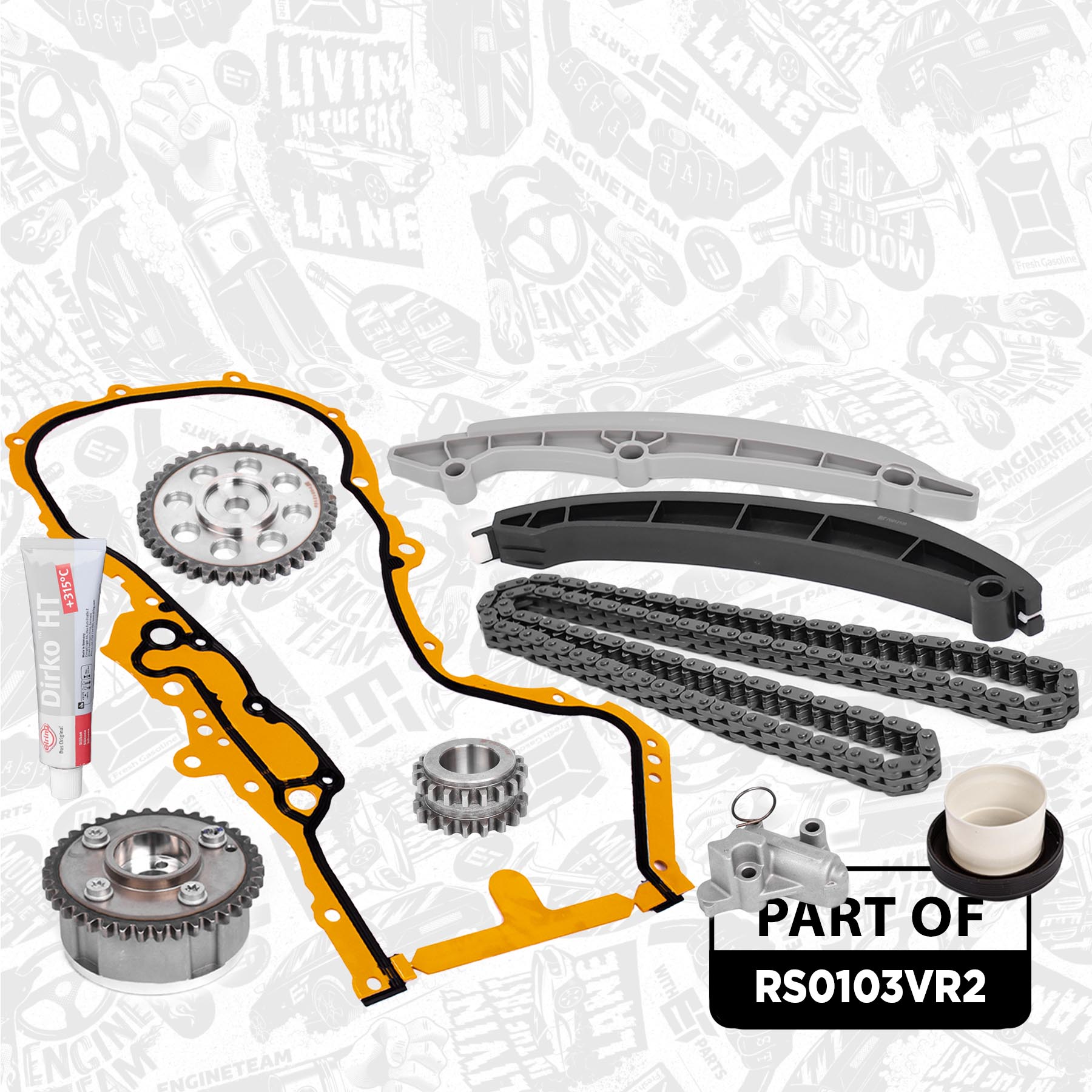 Timing Chain Kit - RS0103VR2 ET ENGINETEAM - 03C109287F, 03C109287G ...