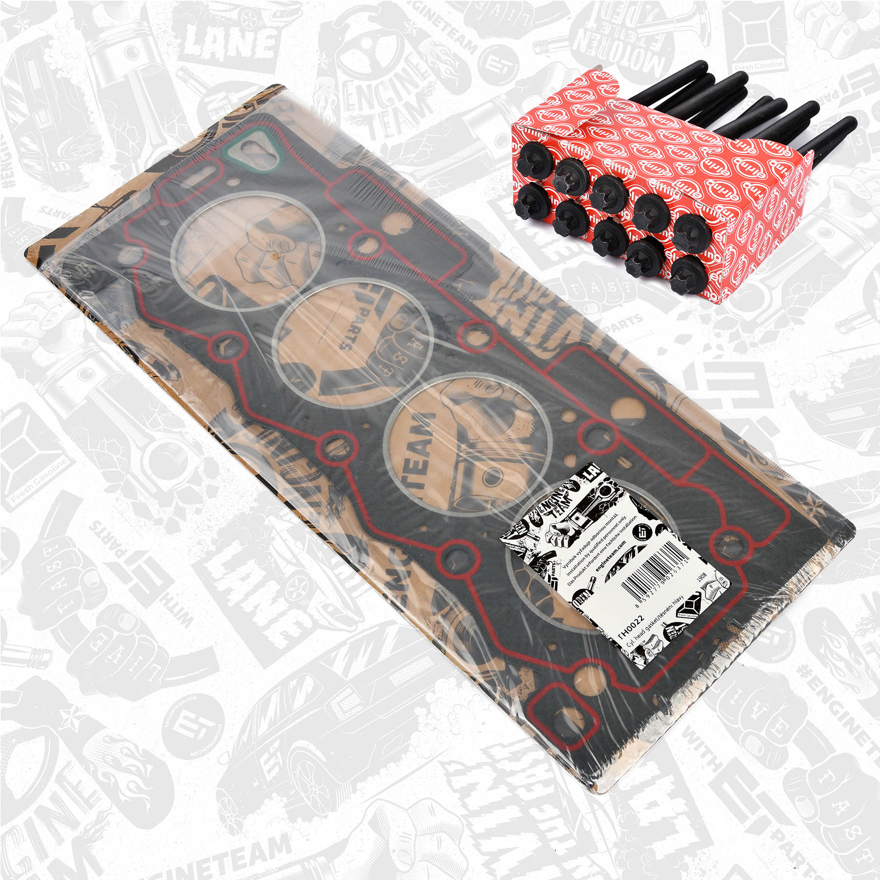 Gasket, cylinder head + bolt set - TH0022BT ET ENGINETEAM - 0209.CK ...