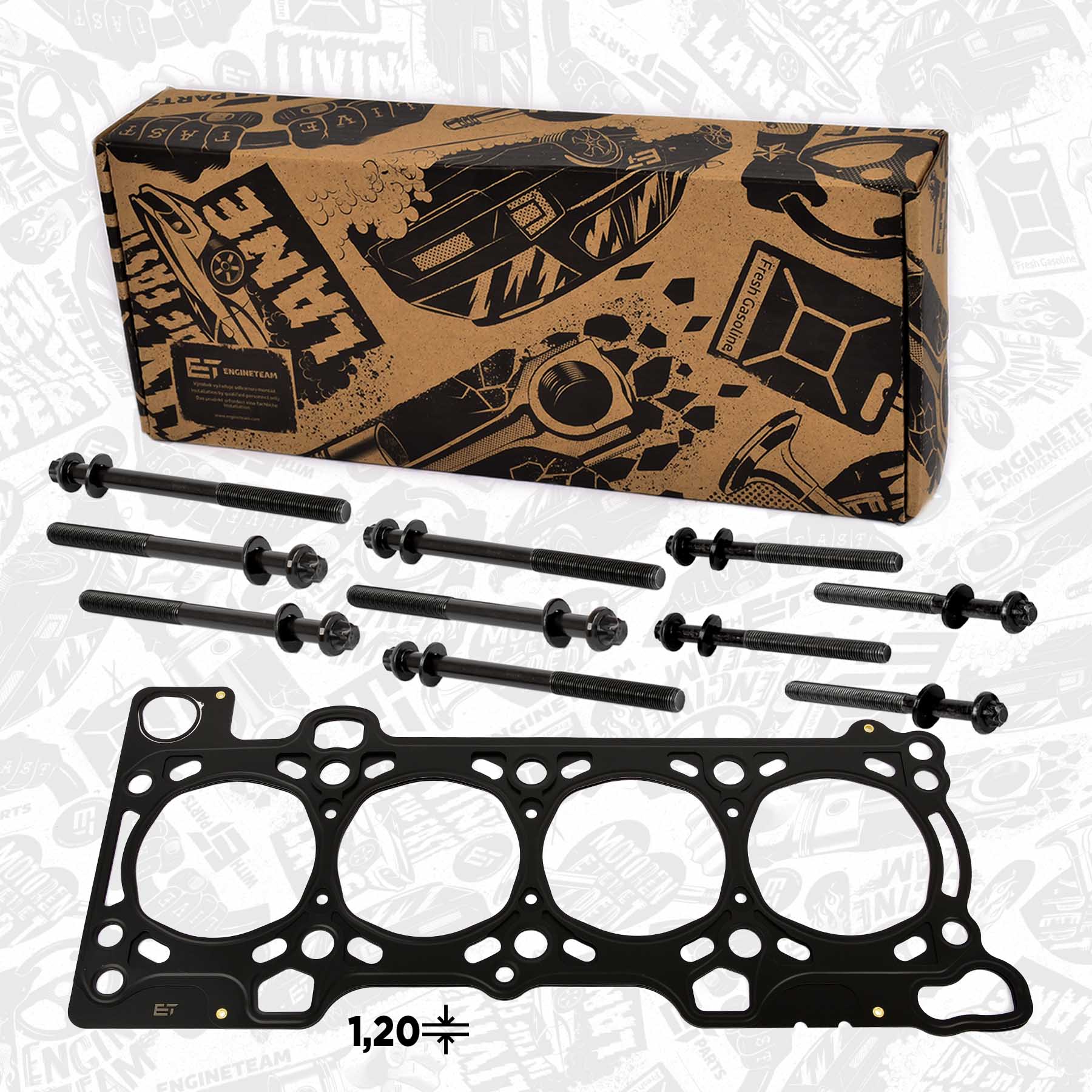 Gasket, cylinder head + bolt set - TH0042BT ET ENGINETEAM - 500387068 ...