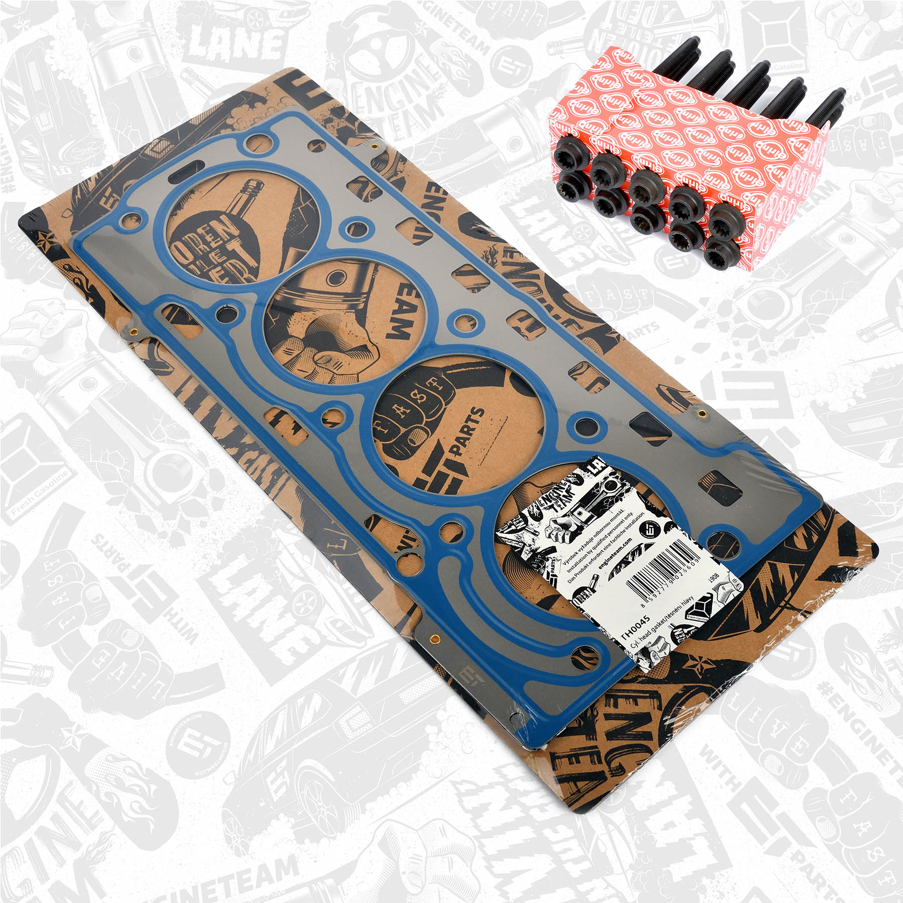 Gasket, cylinder head + bolt set - TH0045BT ET ENGINETEAM - 03C103383D ...