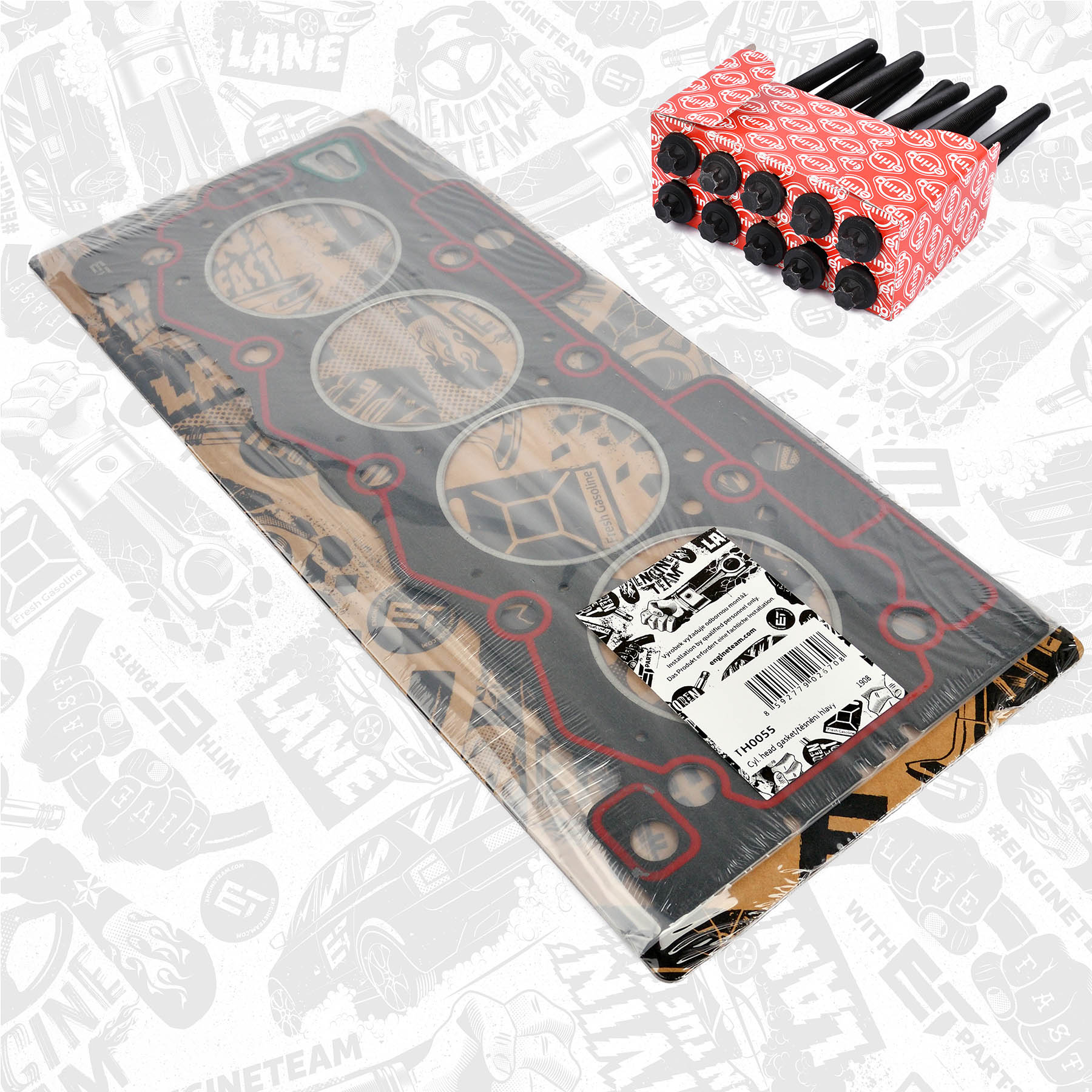 Gasket, cylinder head + bolt set - TH0055BT ET ENGINETEAM - 0209.CJ ...