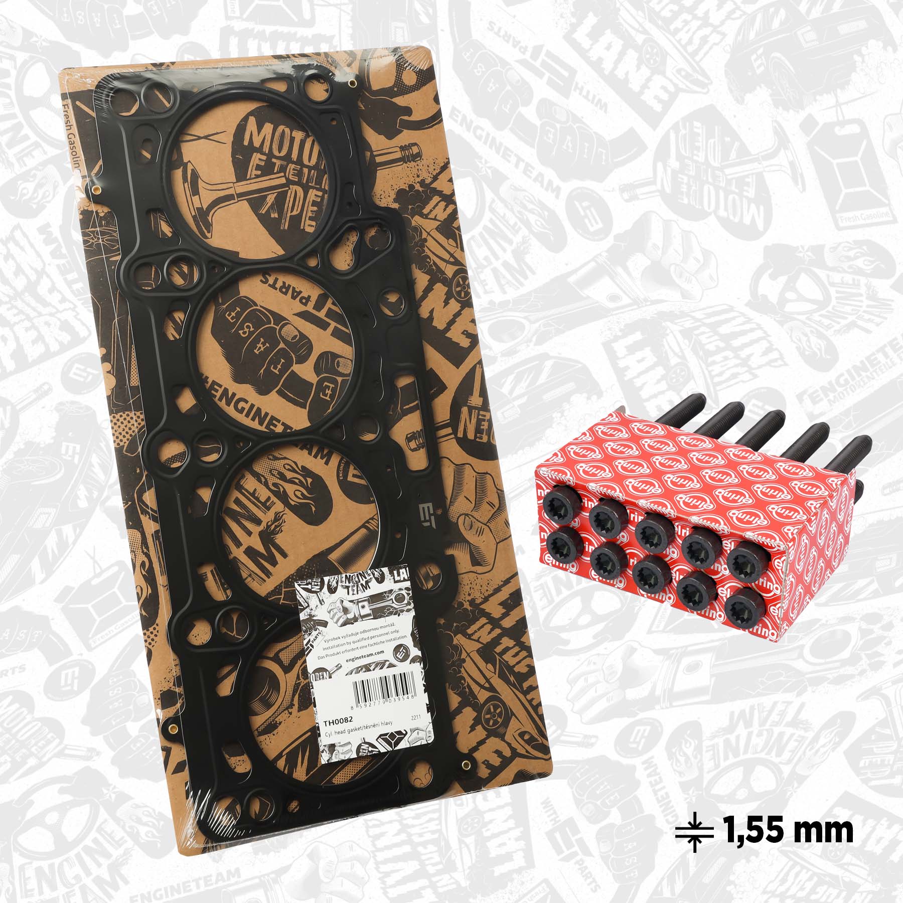 Gasket, cylinder head + bolt set - TH0082BT ET ENGINETEAM - 03L103383AJ ...